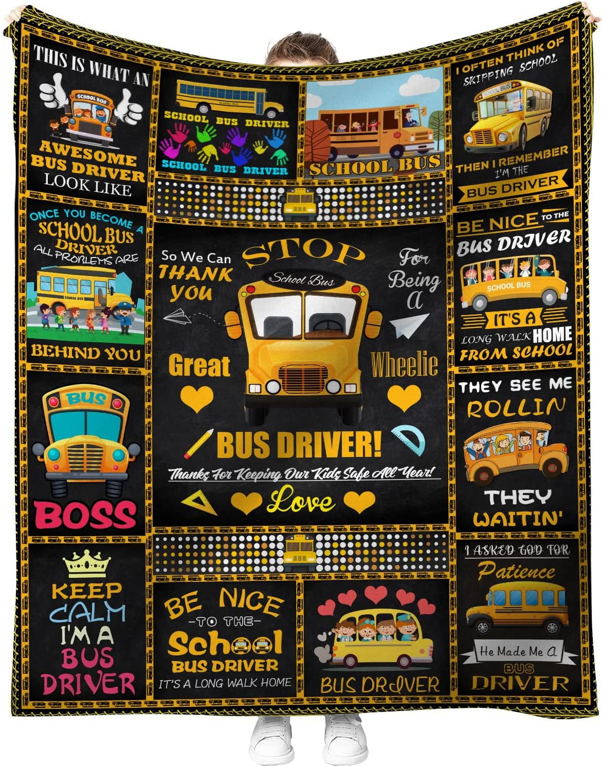 Bus Driver Appreciation Gifts, Bus Driver Gifts Blanket, Christmas ...