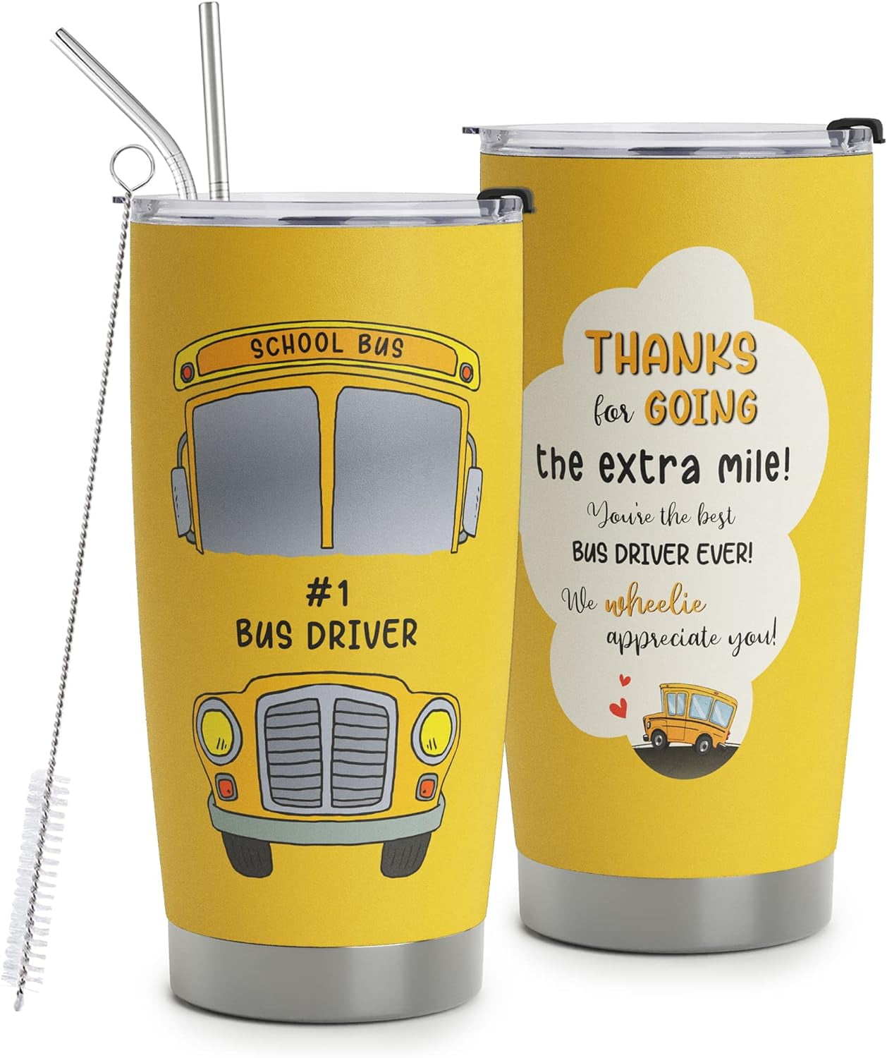 Bus Driver Appreciation Gifts - Stainless Steel Best Bus Driver Tumbler ...