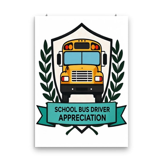 Bus Driver Appreciation Art - School Staff Decor - 13x19 Poster Print ...