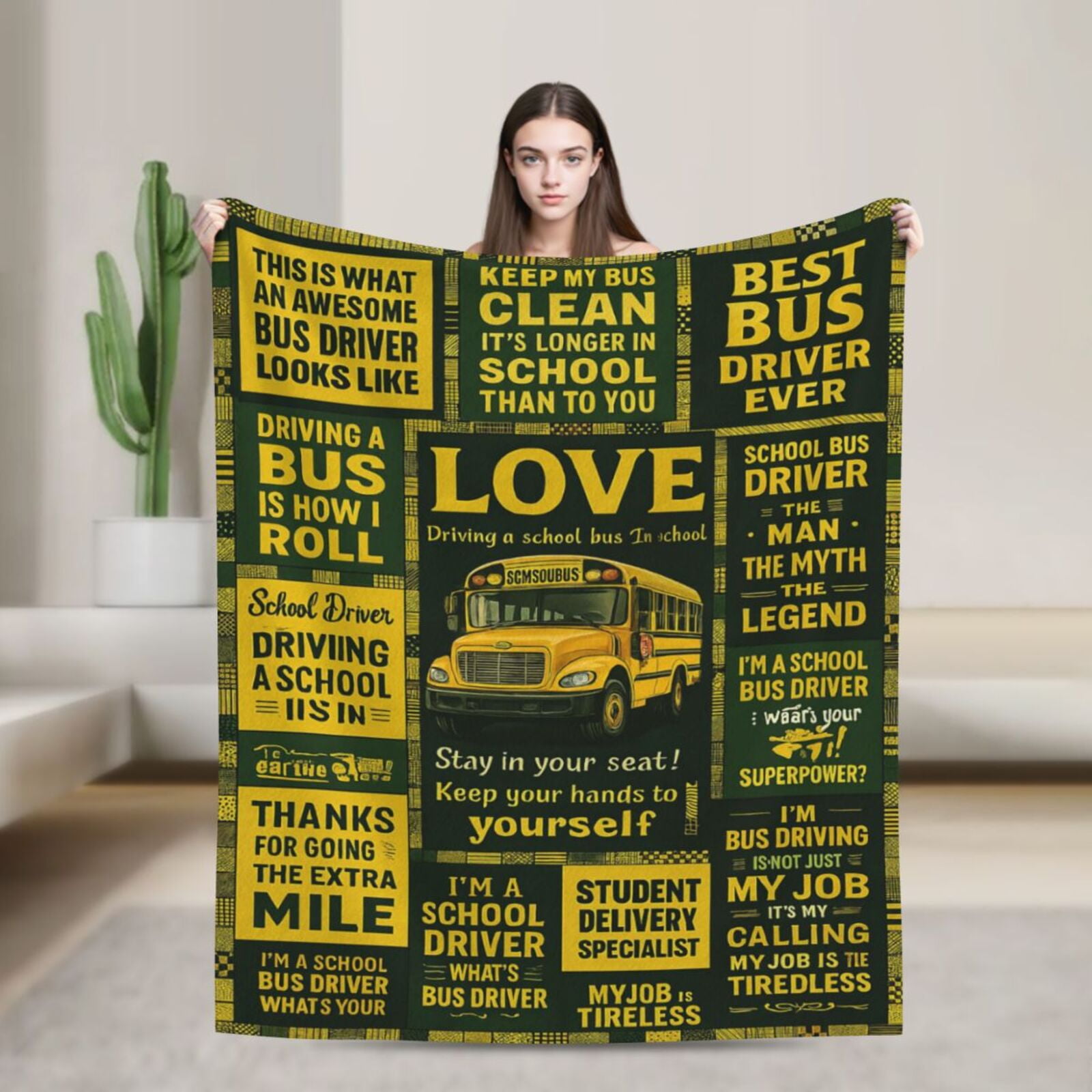 Bus Driver Gifts Blanket,Bus Driver Appreciation Gifts, School Bus ...