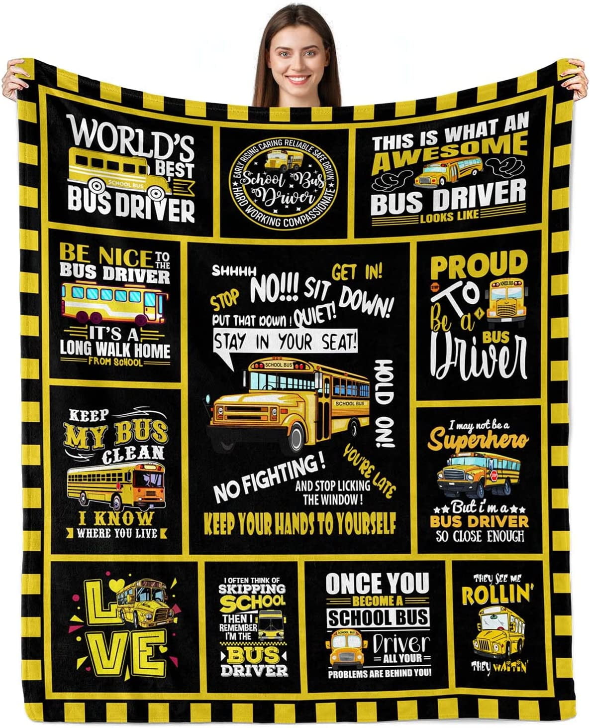 Bus Driver Gifts for Women Men, School Bus Driver Gifts Blanket 50"X60 ...