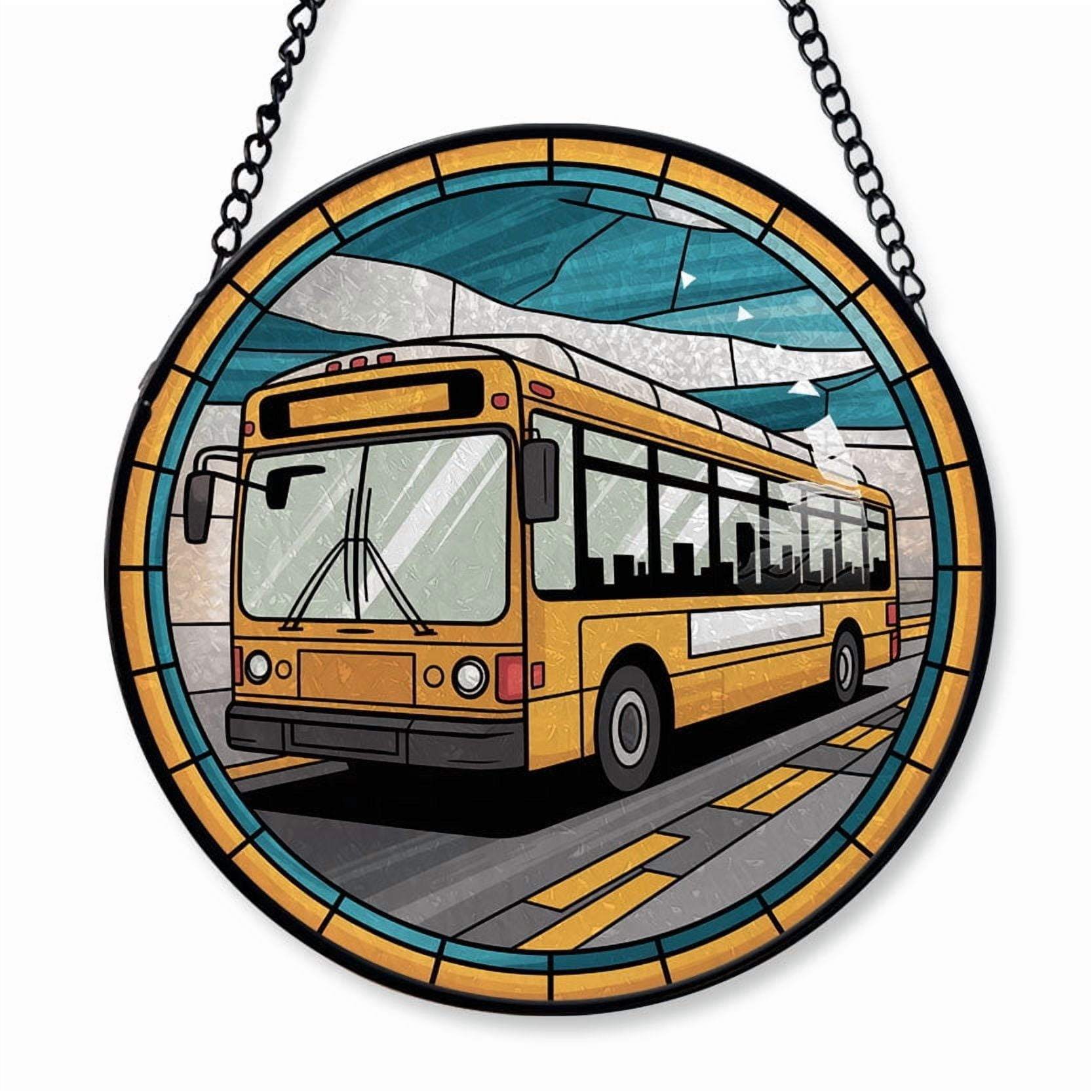 Bus Driver Stained Glass Suncatcher Window Hanging – Personalized ...