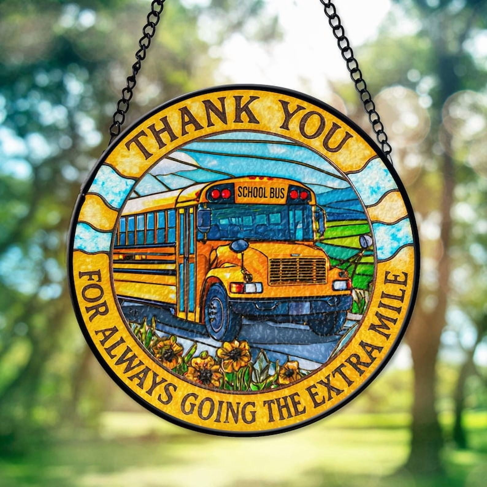Bus Driver Thank You Faux Acrylic Suncatcher, School Bus Driver Window ...