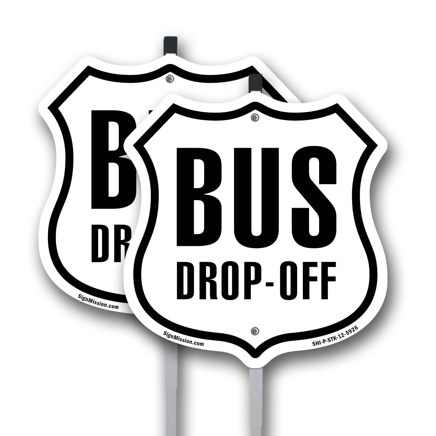 Bus Drop-Off (2 Pack) 12 inch X 12 inch Shield Shaped Rust-Free ...