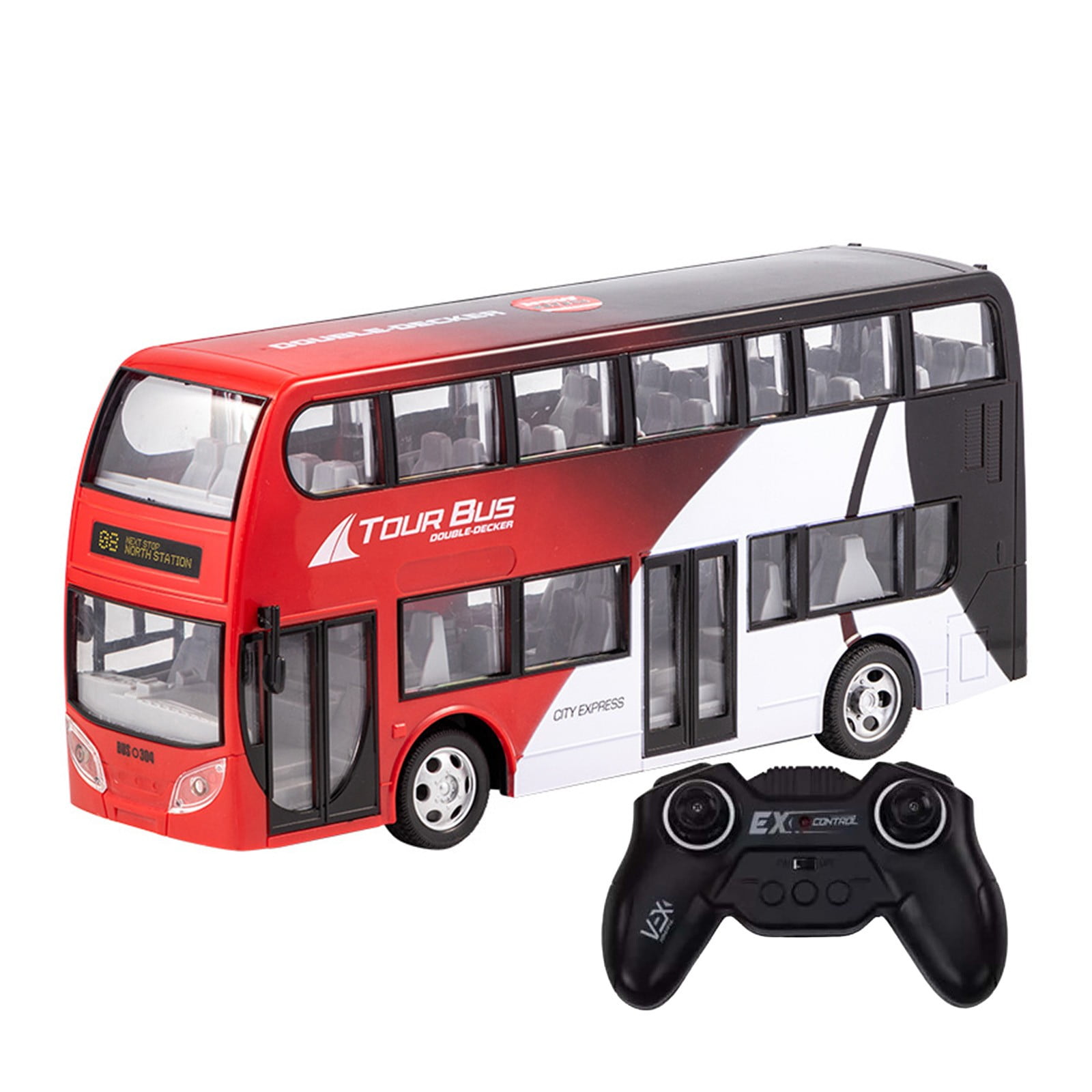 Bus Electric Remote Control Car With Light 50Ft Wireless Remote ...