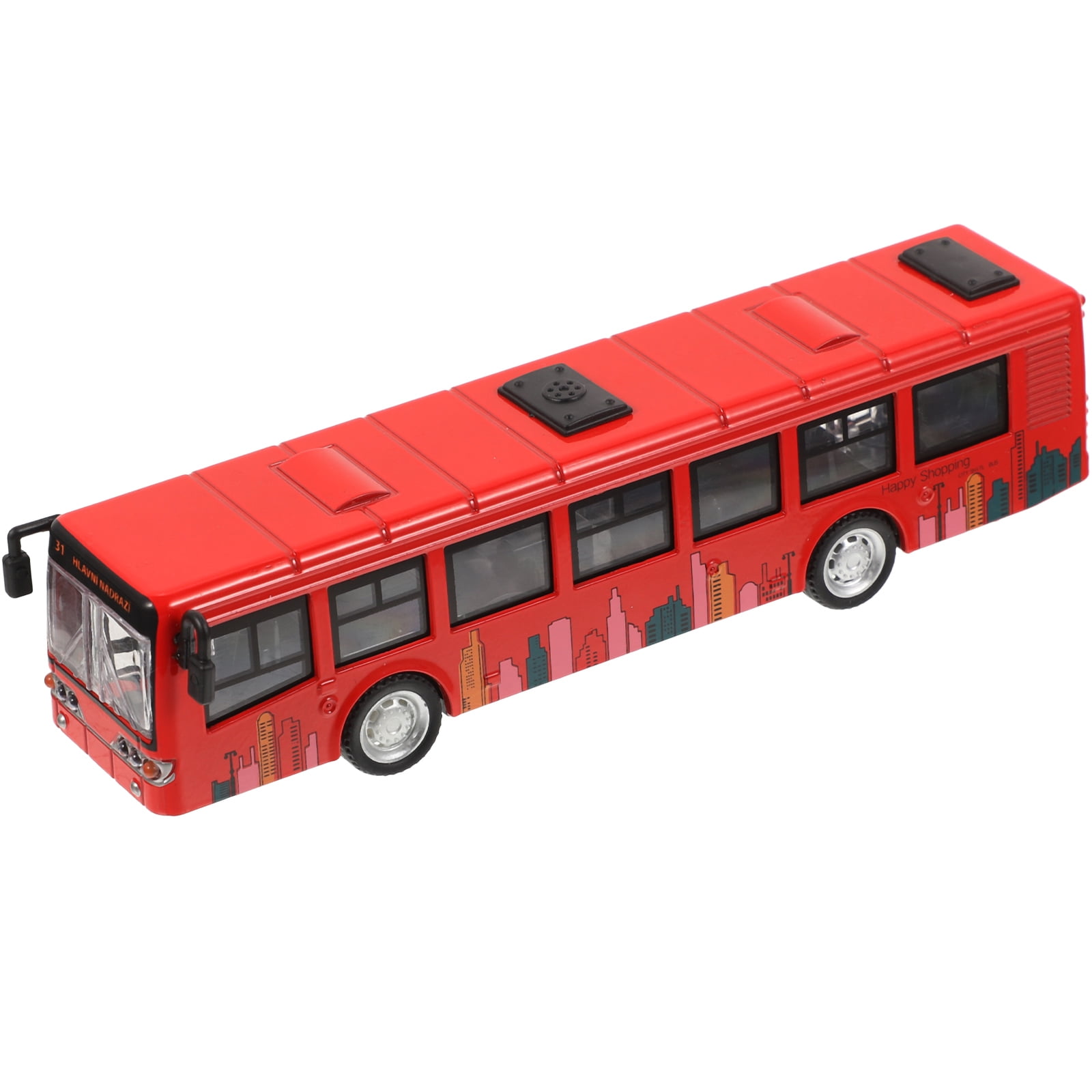 City Bus Model Toy for Kids 1 Set Simulation Pull Back Vehicle Car ...