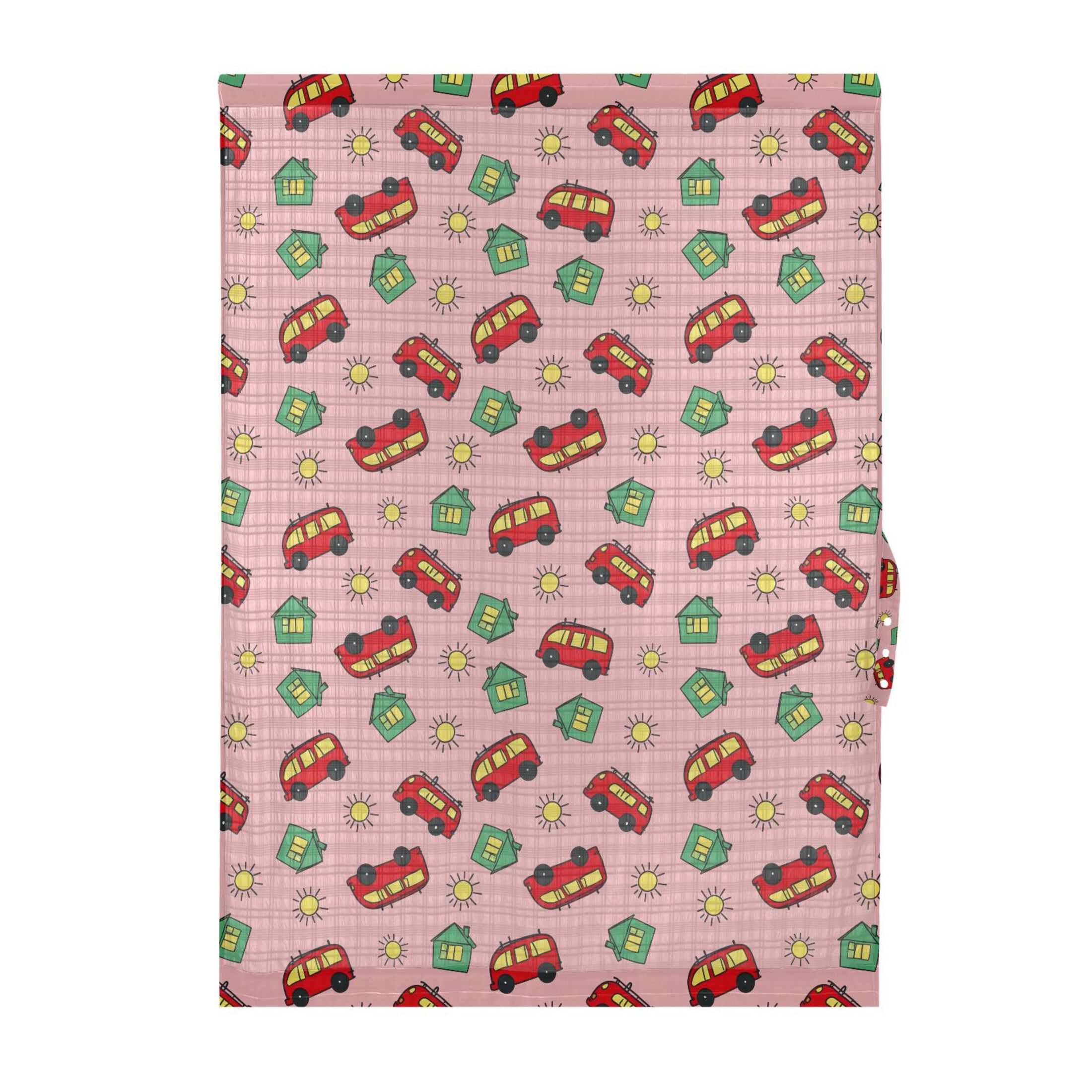 Bus Pattern Design Door Curtain Blackout Thermal Insulated Door Side ...