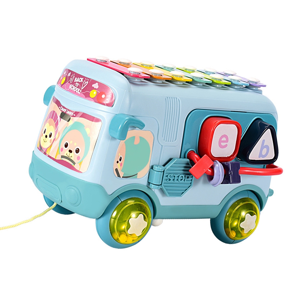 Bus Shape Xylophone Kids Percussion Instruments Early Educational Toy ...