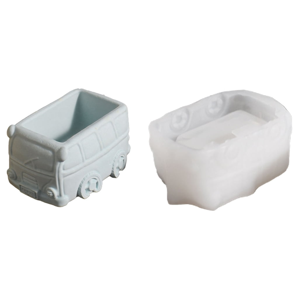 Bus Shaped Succulents Plant Molds Flower Pots Silicone Mould Handmade ...