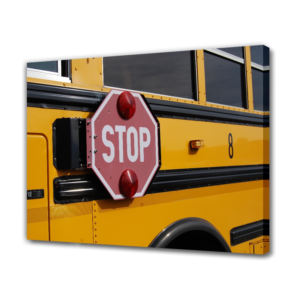 Bus Stop Sign Yellow Schoolbus Canvas Poster Bedroom Decor Sports ...