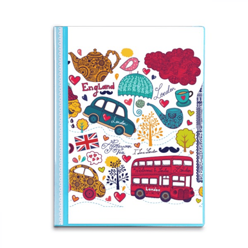 Bus Tower UK England Big Ben Landmark Book Sheet Protectors Portfolio ...