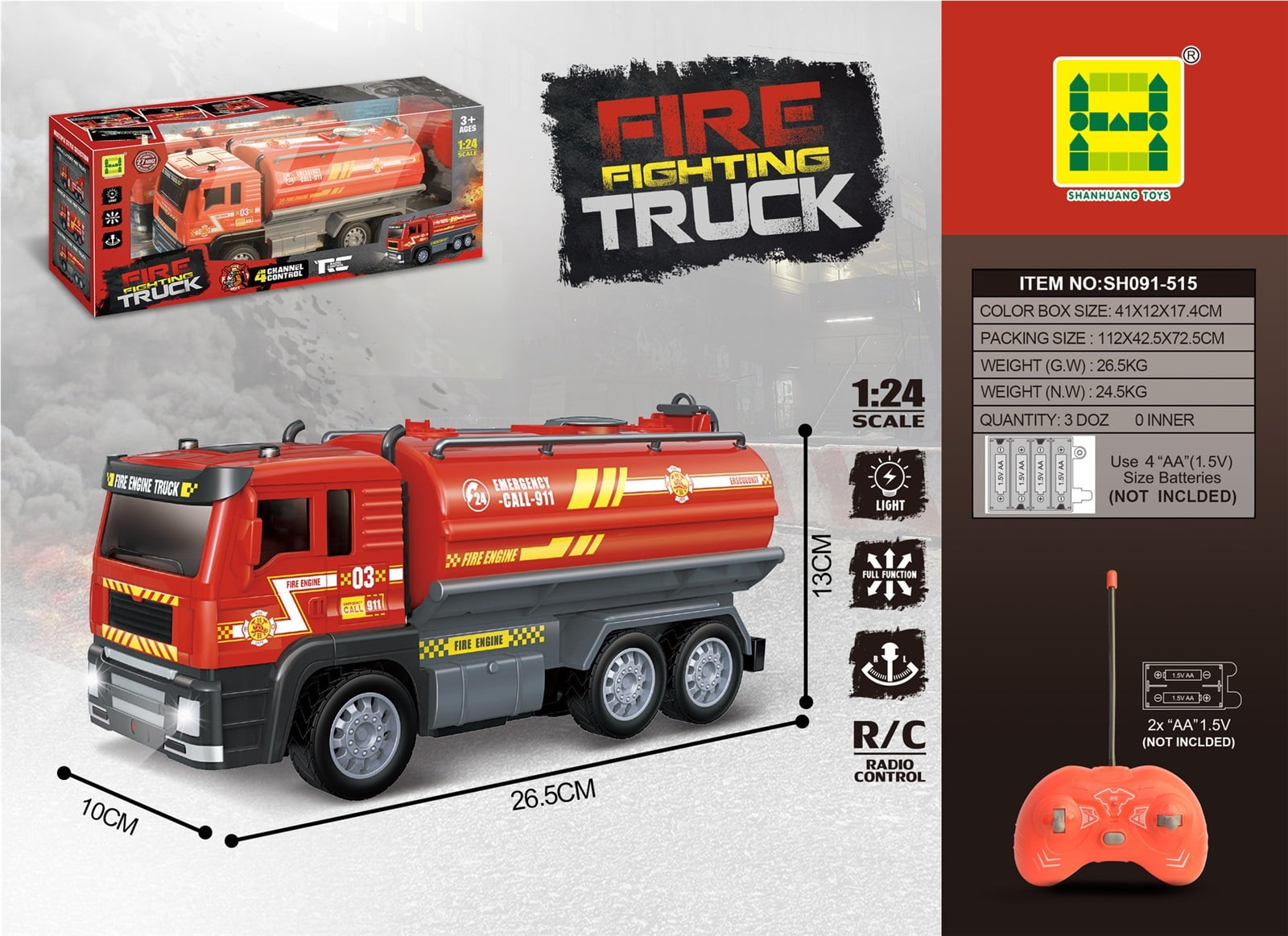Bus Truck Fire Truck Sanitation Truck Toy Remote Control Car - Walmart.com