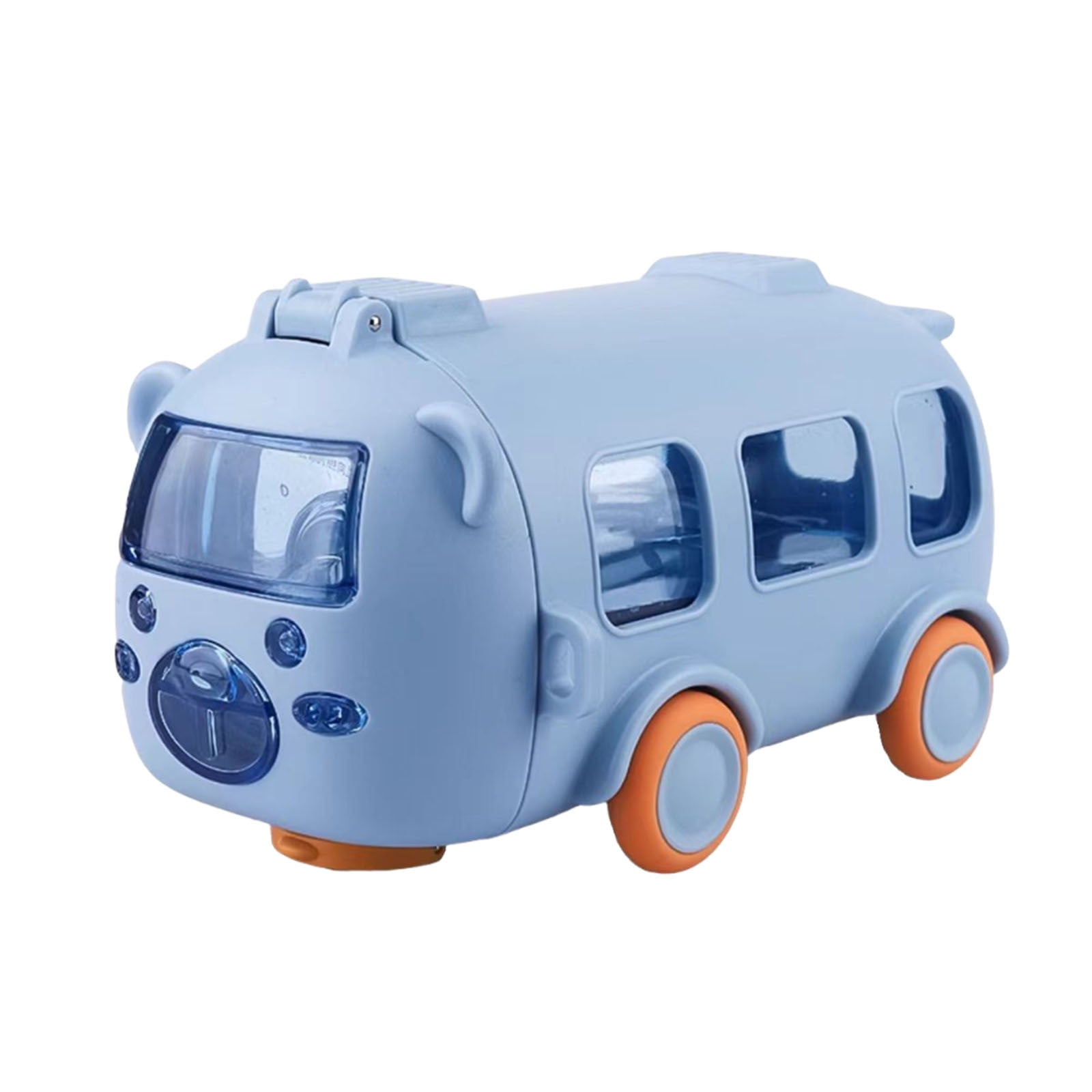 Bus Water Bottle, Straw & Strap Included, Break Resistant Plastic, Cute ...