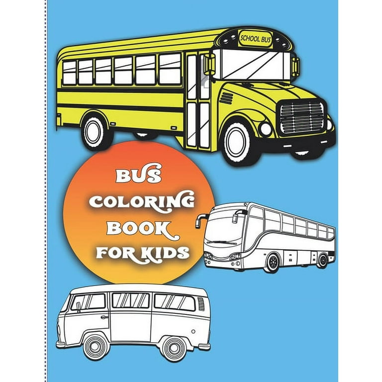 coloring book pages of school buses