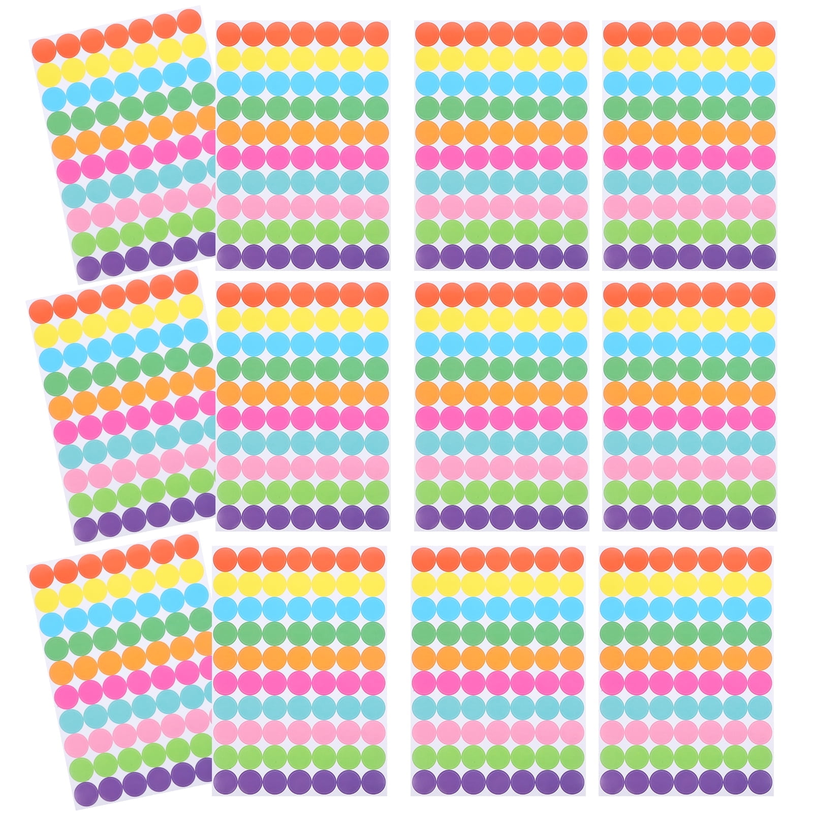 BusSunset 20 Sheets Dot Stickers Colored Round Stickers Small Circle ...