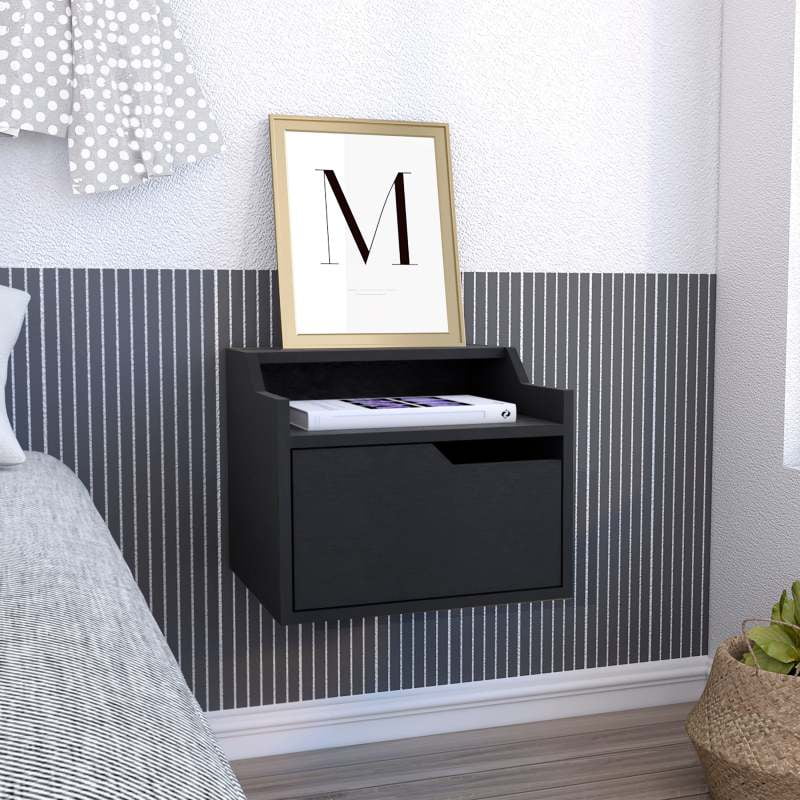 Busan Modern Floating Nightstand , End Table, Side Table Single-Drawer ...