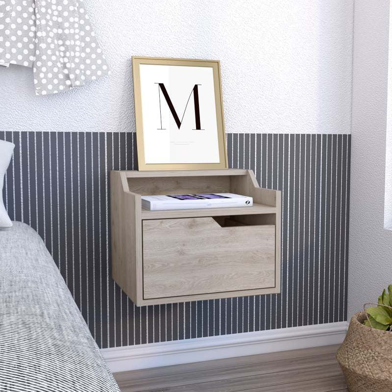 Busan Modern Floating Nightstand , End Table, Side Table Single-Drawer ...