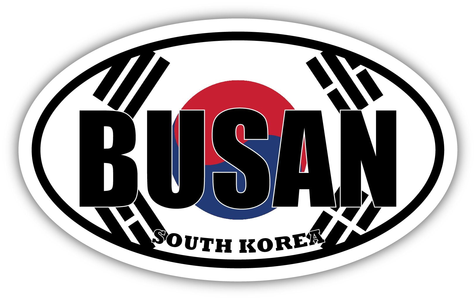 Busan South Korea Flag Oval Decal Vinyl Bumper Sticker 3x5 inches ...