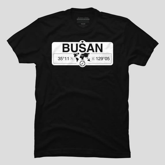 Busan South Korea Map Compass World Travel Souvenir H12234 T-Shirt, for ...