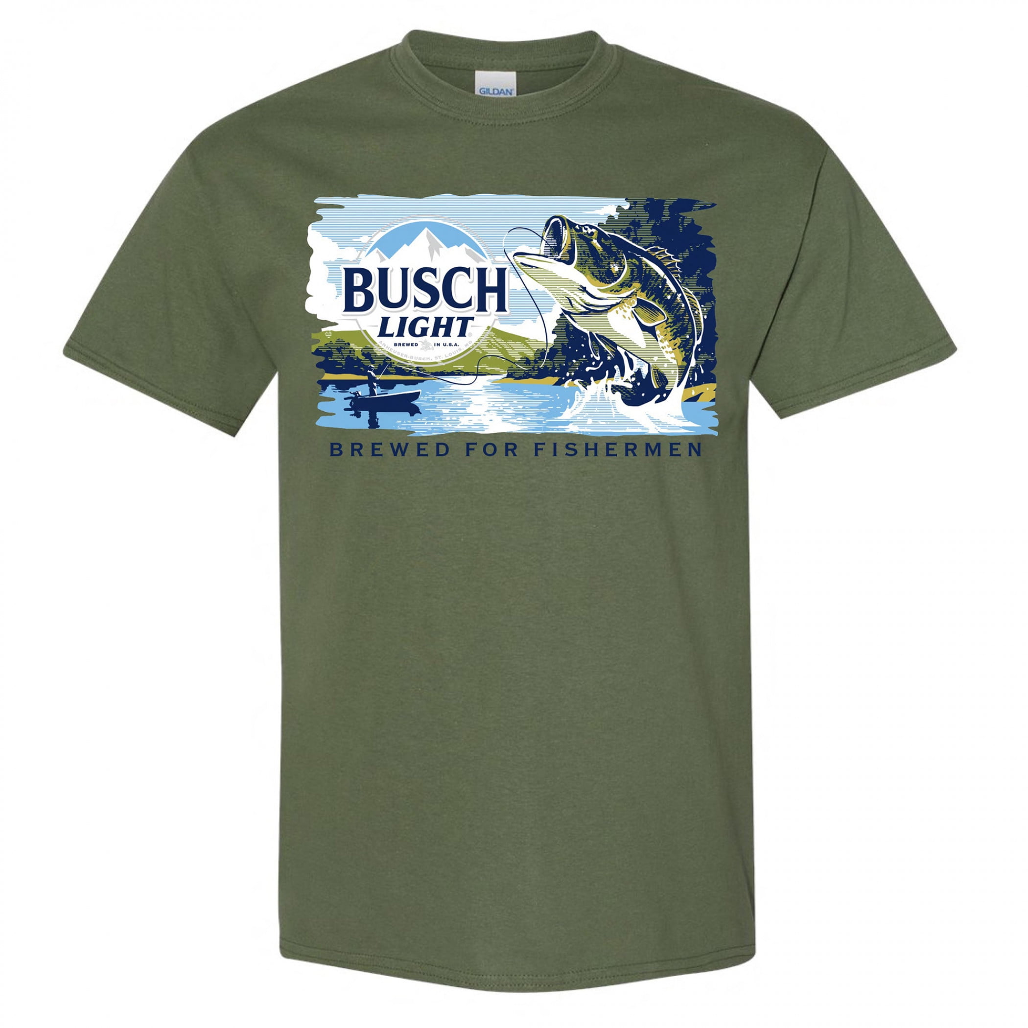 Busch Light Brewed for Fishermen Rugged Lakes Apparel Merchandise T ...