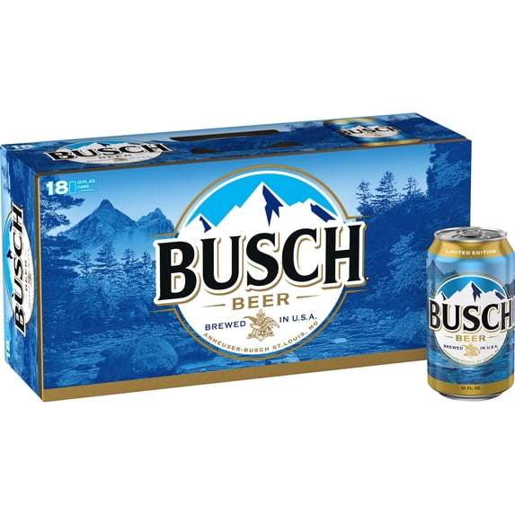 Busch American Lager Beer 18 pack 12 fl oz Aluminum Cans 4.3% ABV ...