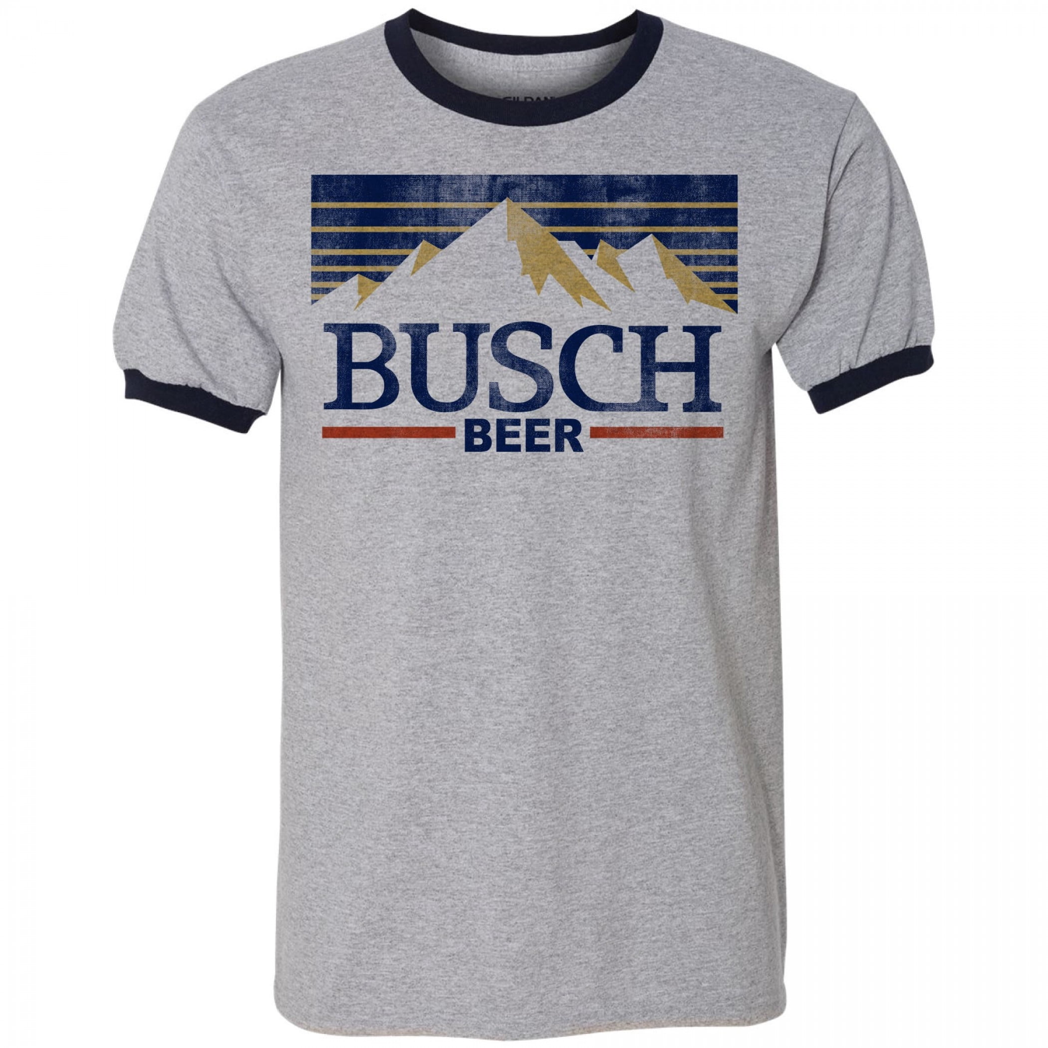 Busch Beer Vintage Distressed Label Ringer T-Shirt-Medium - Walmart ...