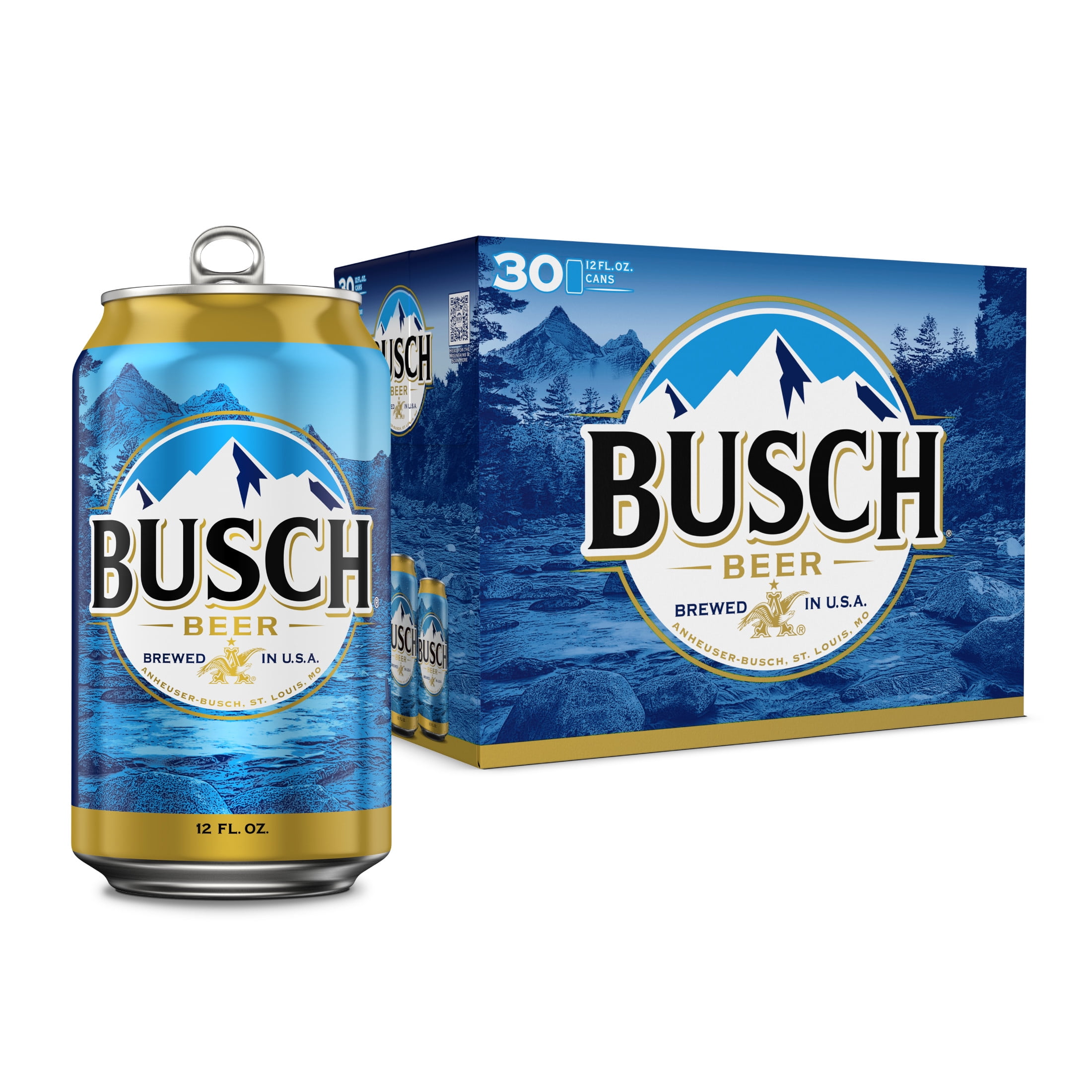 Busch American Lager Beer 30 Pack 12 fl oz Aluminum Cans 4.3% ABV ...