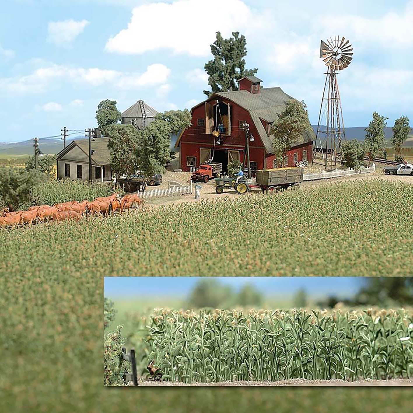 Busch HO Scale Corn Field Scenery Kit (Creates 3-15/16 x 3-15/16" of ...