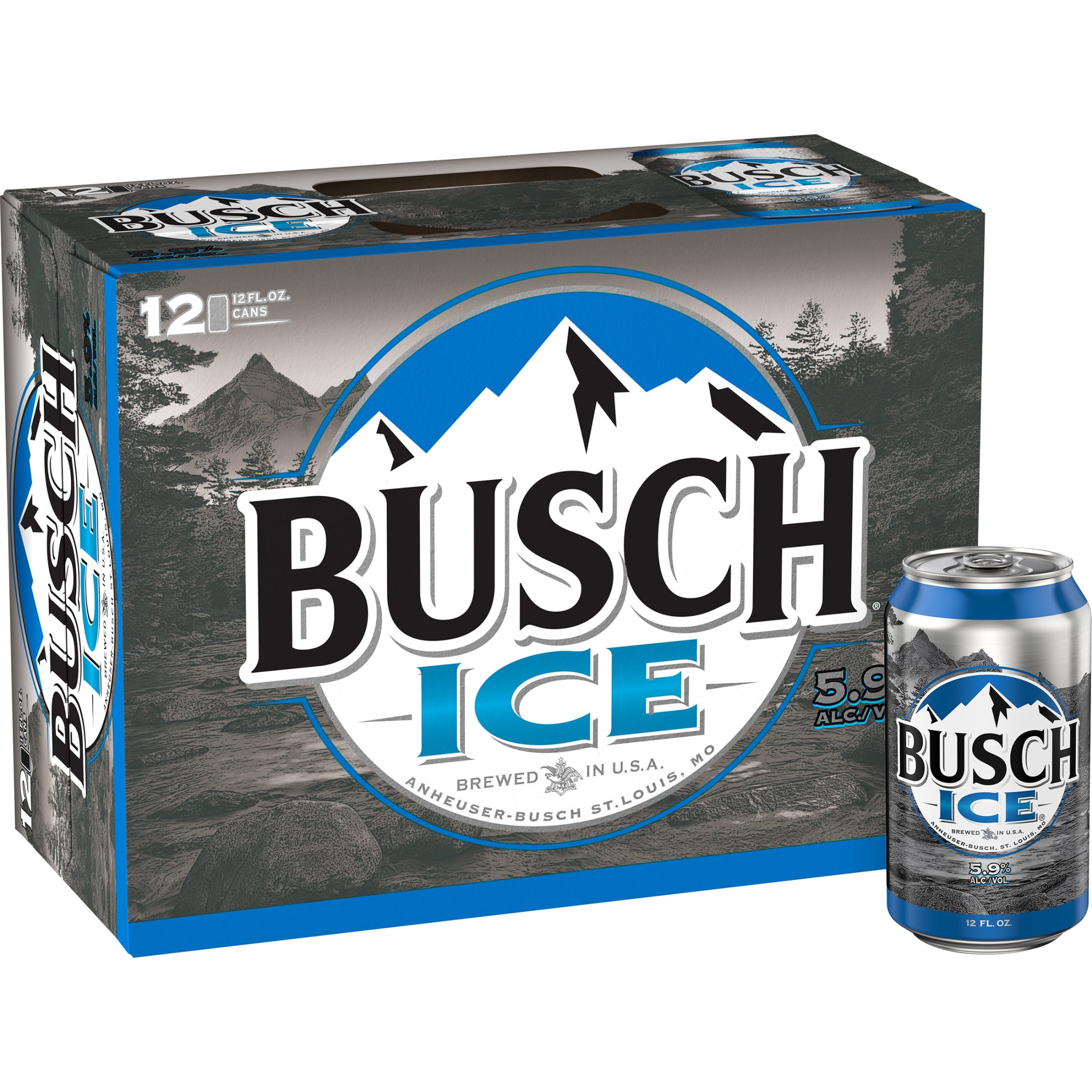 Busch Ice American Lager Beer 12 pack 12 fl oz Aluminum Cans 5.9% ABV ...