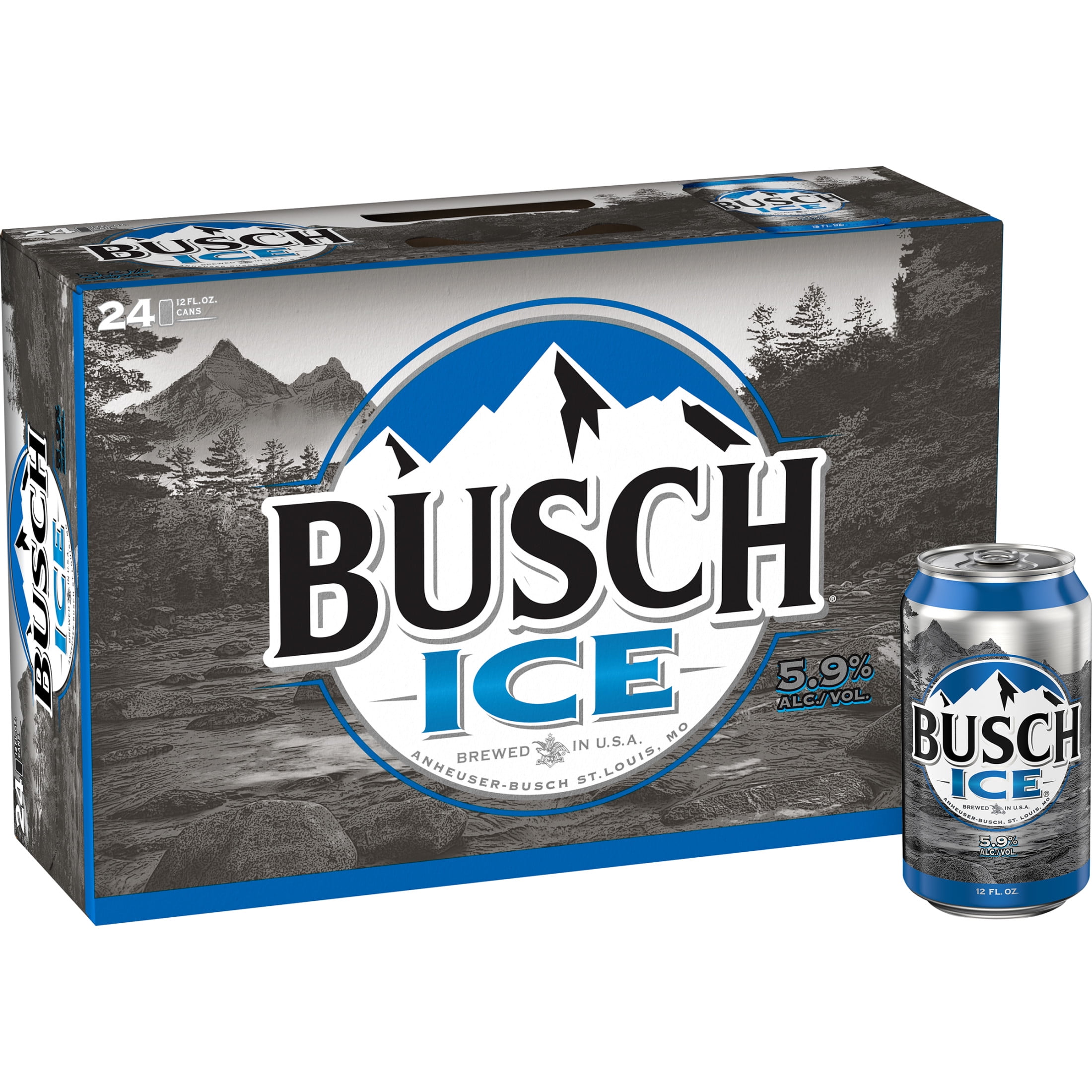 Busch Ice American Lager Beer 24 pack 12 fl oz Aluminum Cans 5.9% ABV ...