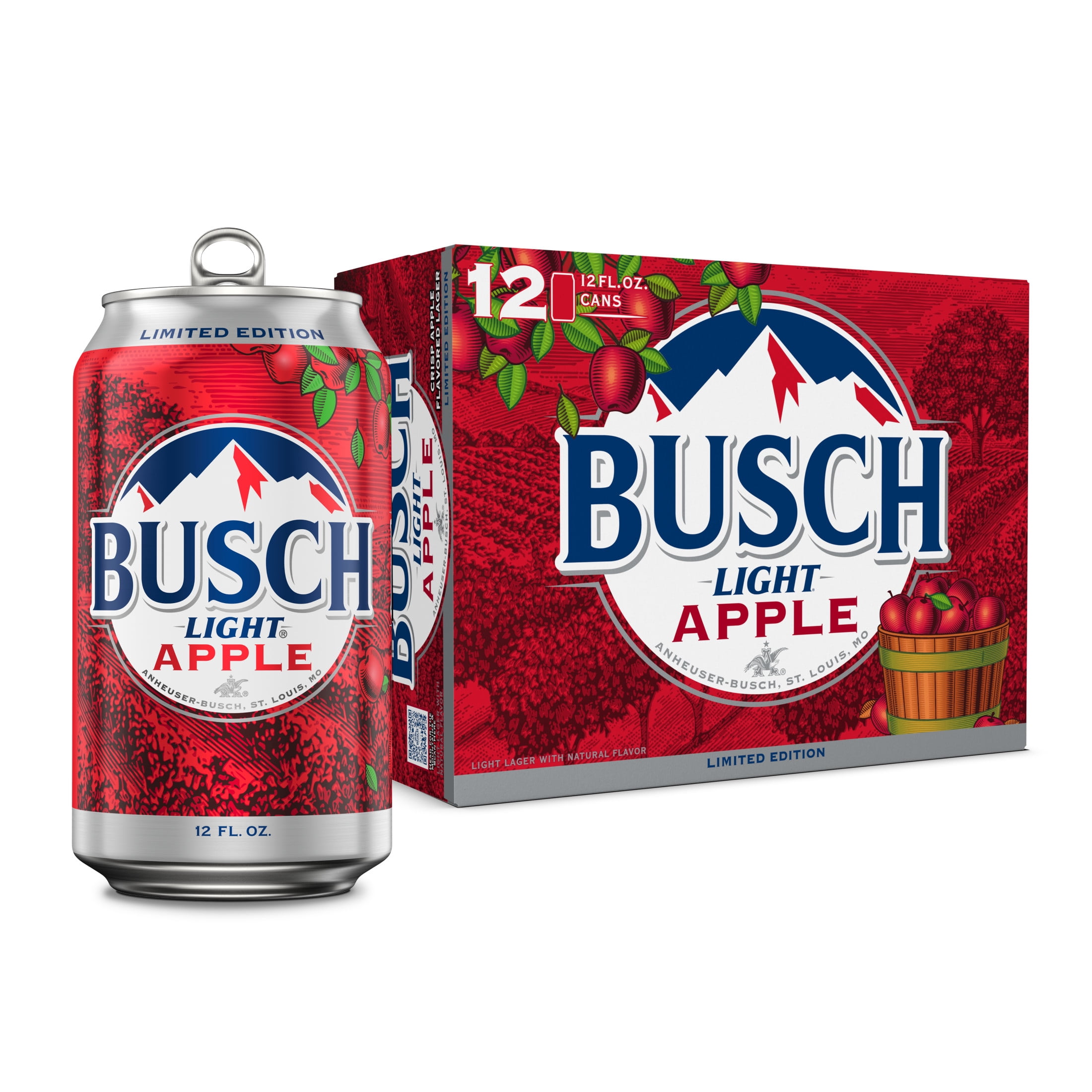 Busch Light Apple American Lager Beer 12 pack, 12 fl oz Cans , 4.1% ABV ...
