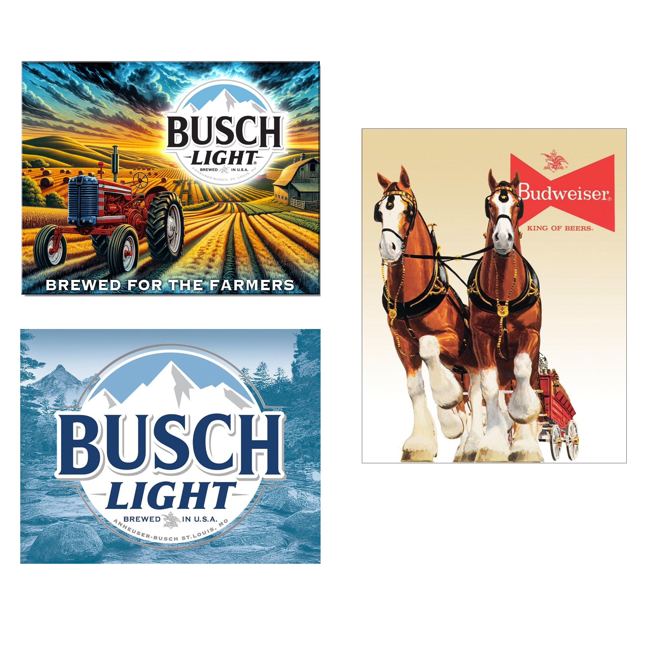 Busch Light Beer Tin Sign Assortment - Walmart.com