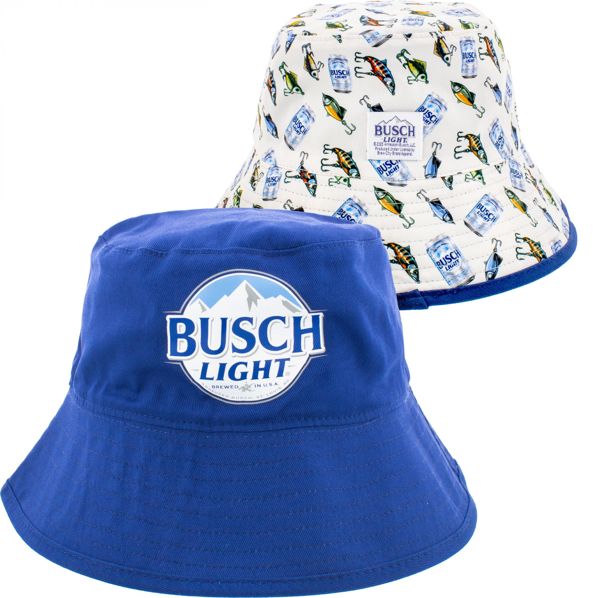 Busch Light Cans and Fishing Lures Reversible Bucket Hat - Walmart.com