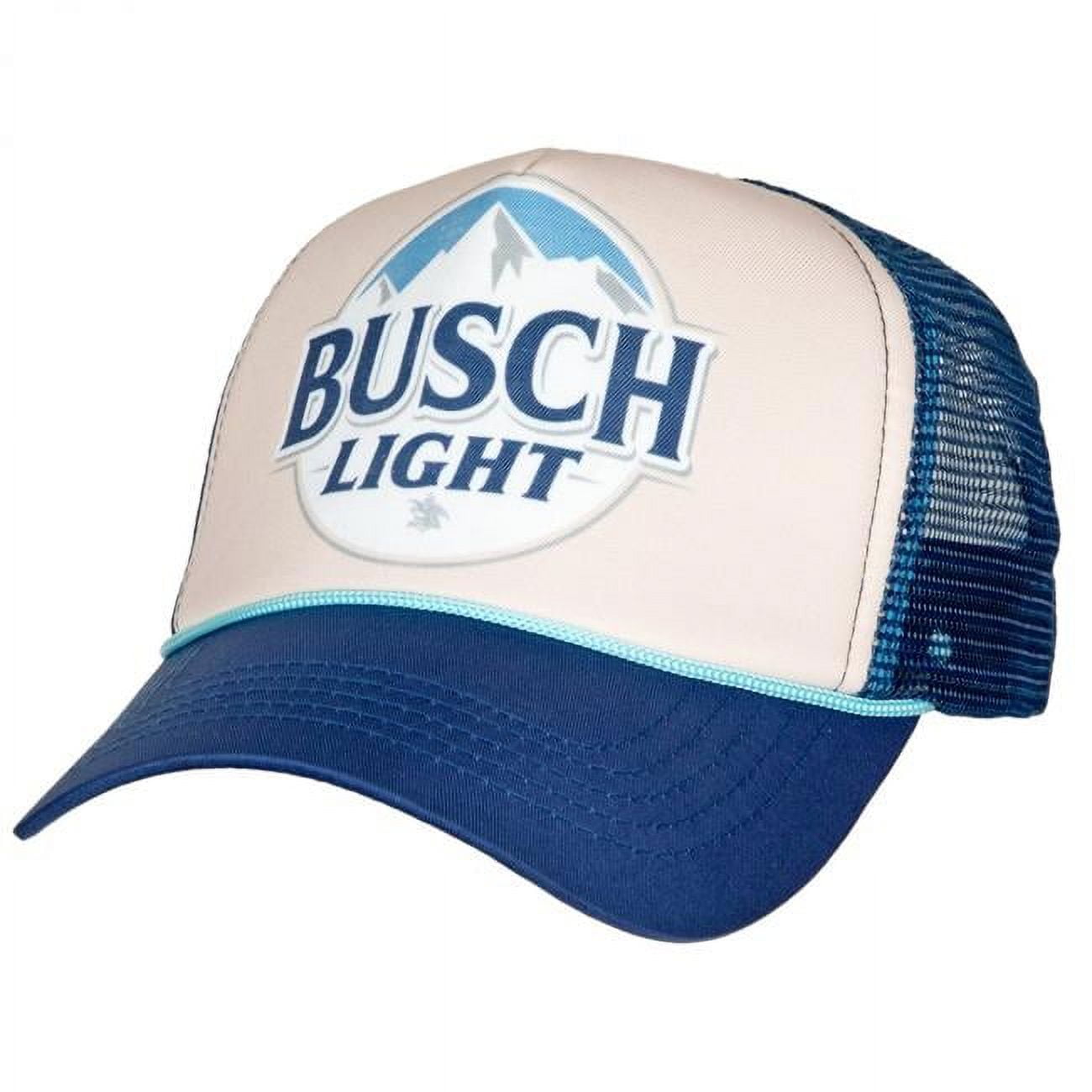 Busch Light Classic Logo Trucker Hat, Blue Adjustable Mesh Snapback ...