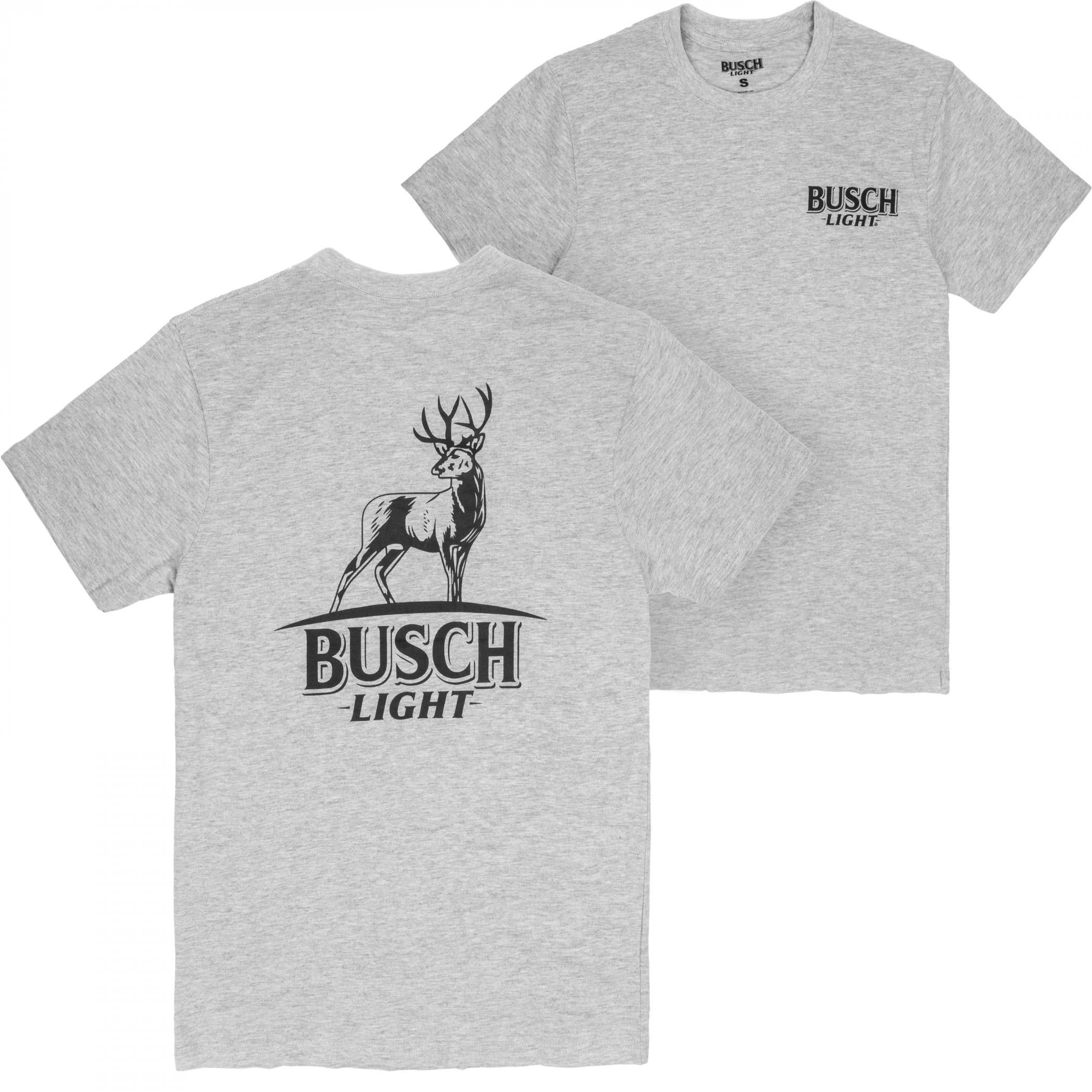 Busch Light Deer Grey Colorway Front and Back Print T-Shirt-XLarge ...