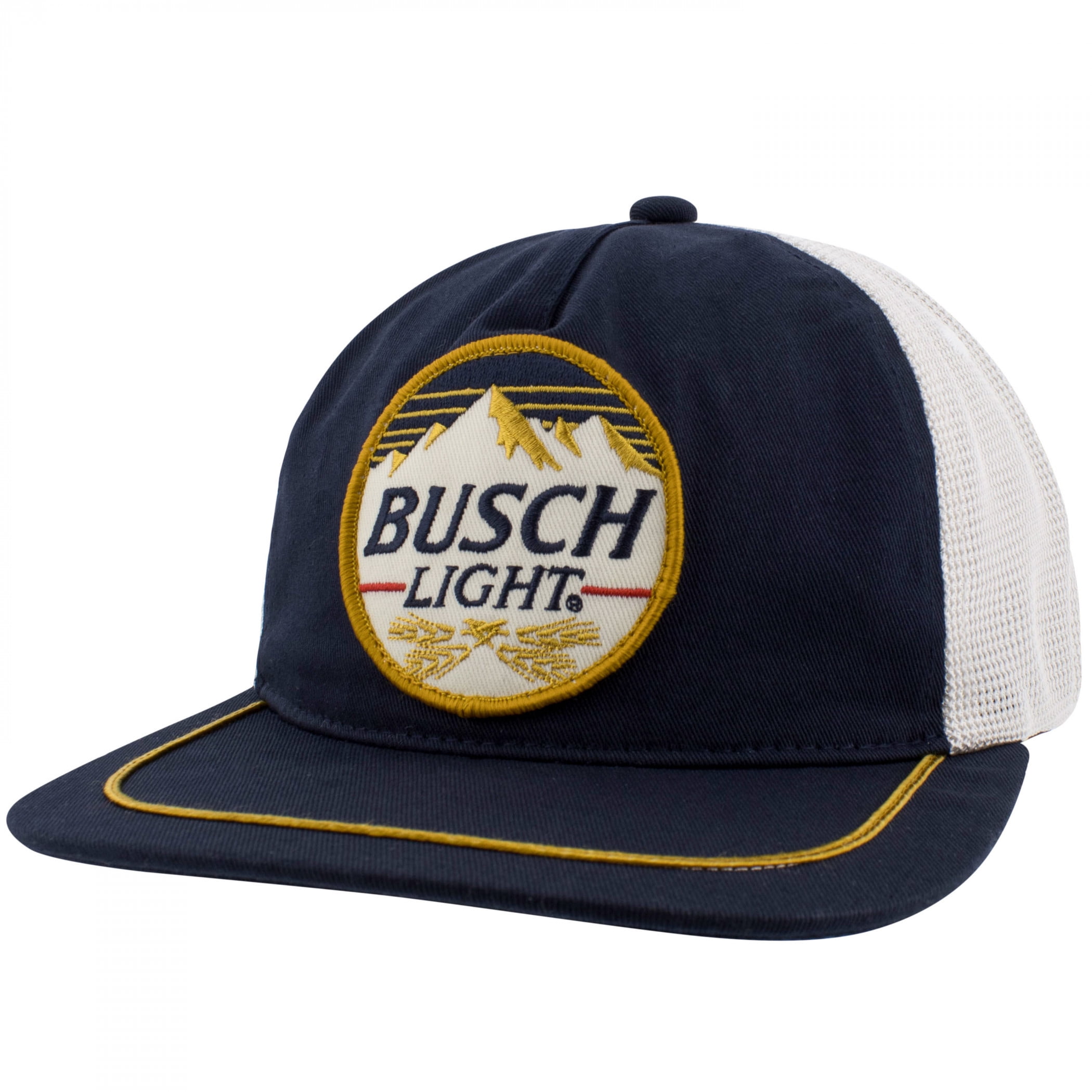 Busch Light Vintage Logo Embroidered Twill Patch Flat Bill Hat ...