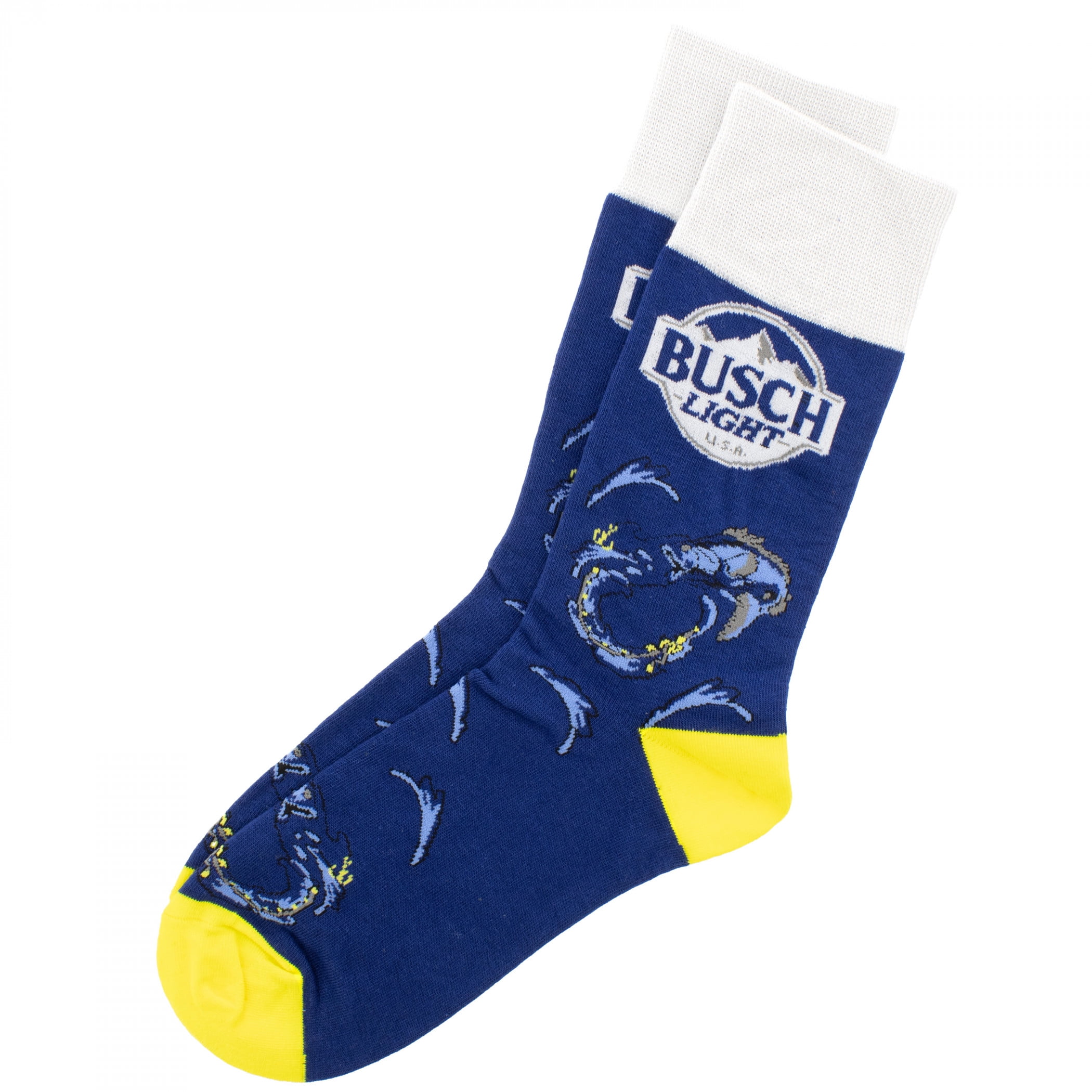 Busch Light Blue Fish Crew Socks - Walmart.com