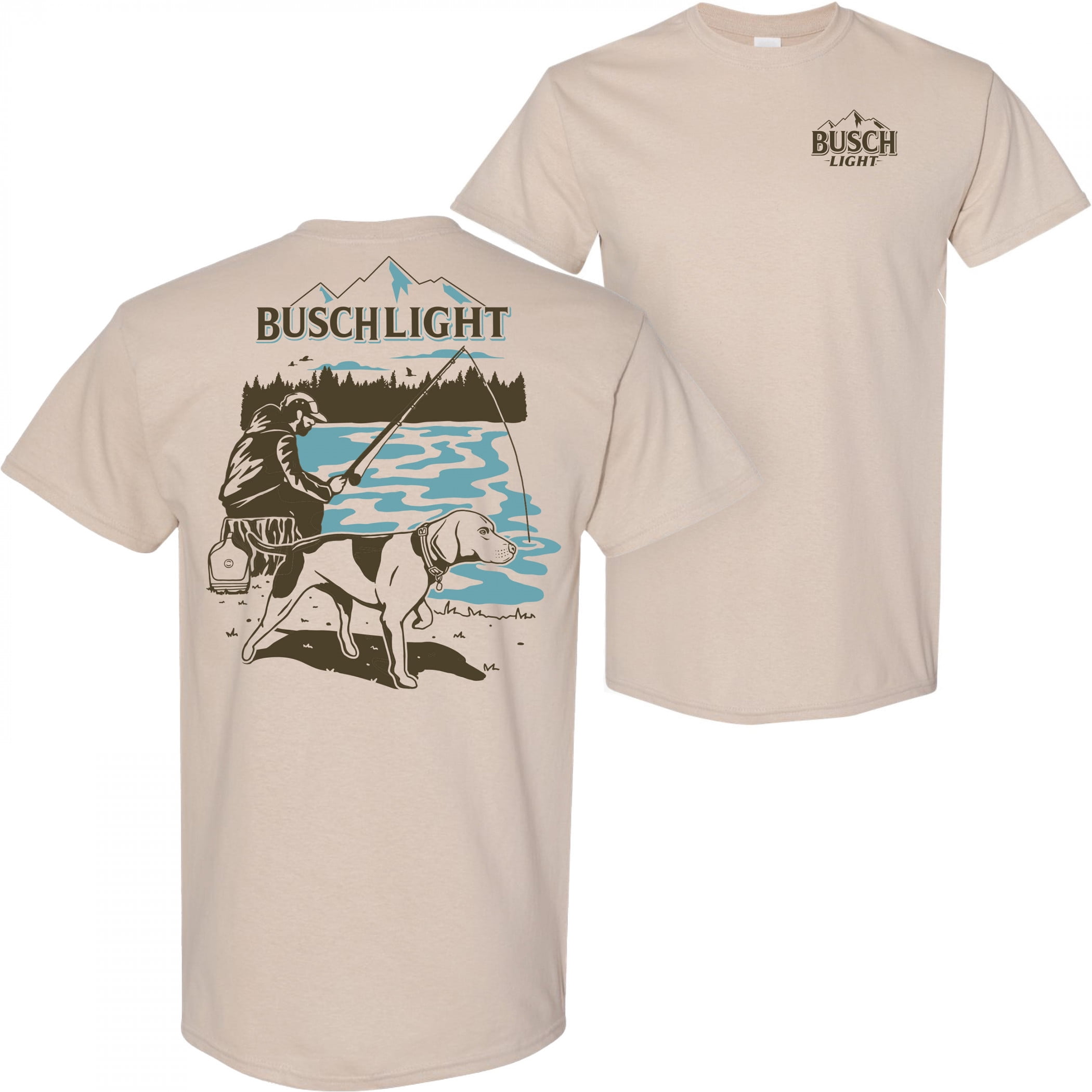 Busch 880045-2xlarge Light Fishing with Friends Tan Front Back Print T ...