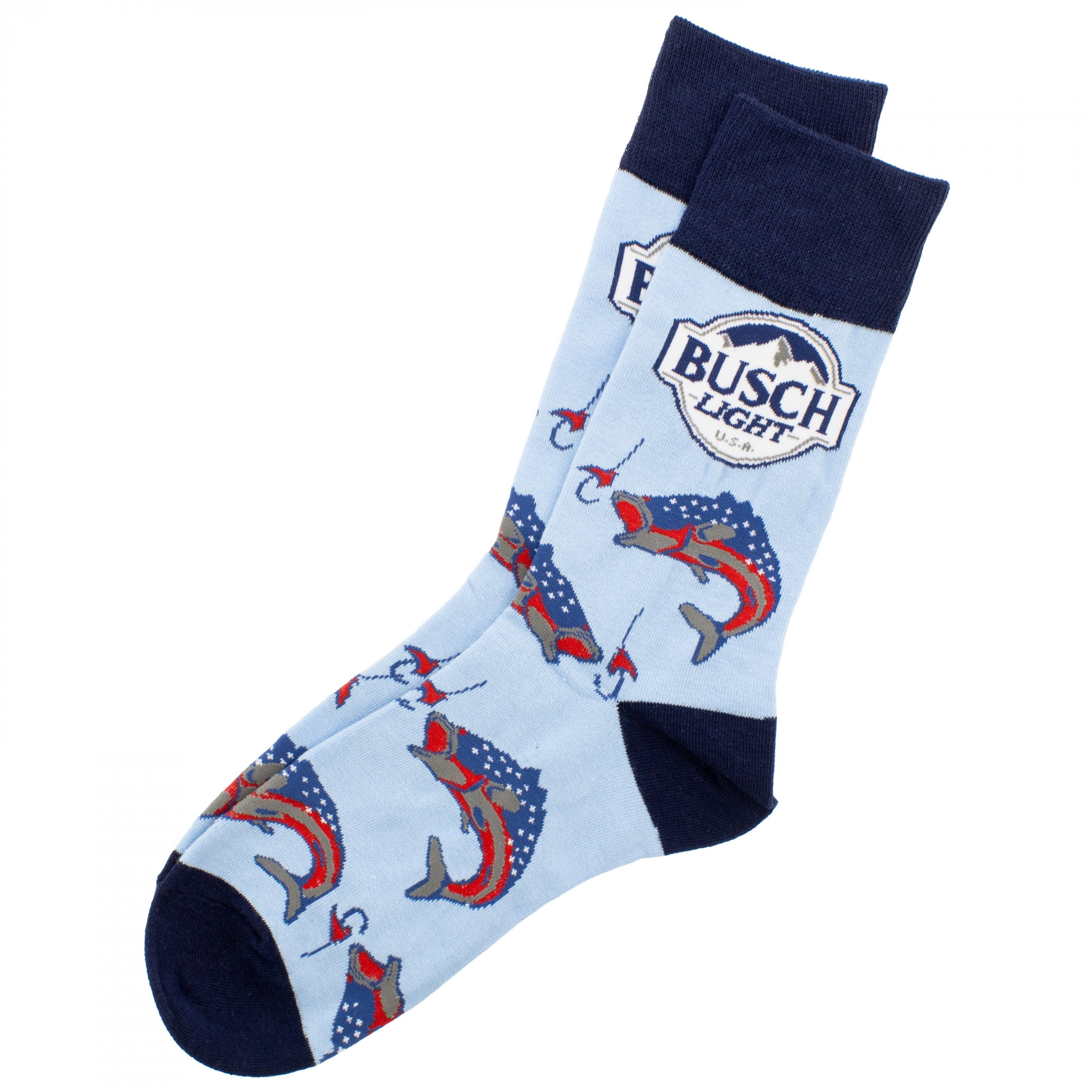 Busch Light Patriotic Marlin Crew Socks - Walmart.com