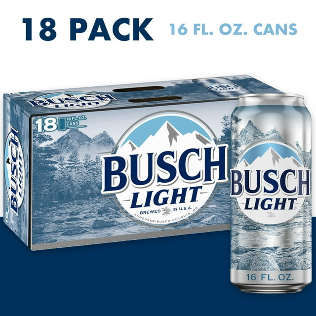 Busch Light Lager Domestic Beer 18 Pack 16 fl oz Aluminum Cans 4.1% ABV ...
