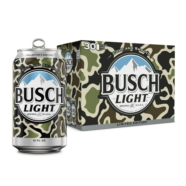 Busch Light Lager Domestic Beer 30 Pack 12 fl oz Aluminum Cans 4.1% ABV ...