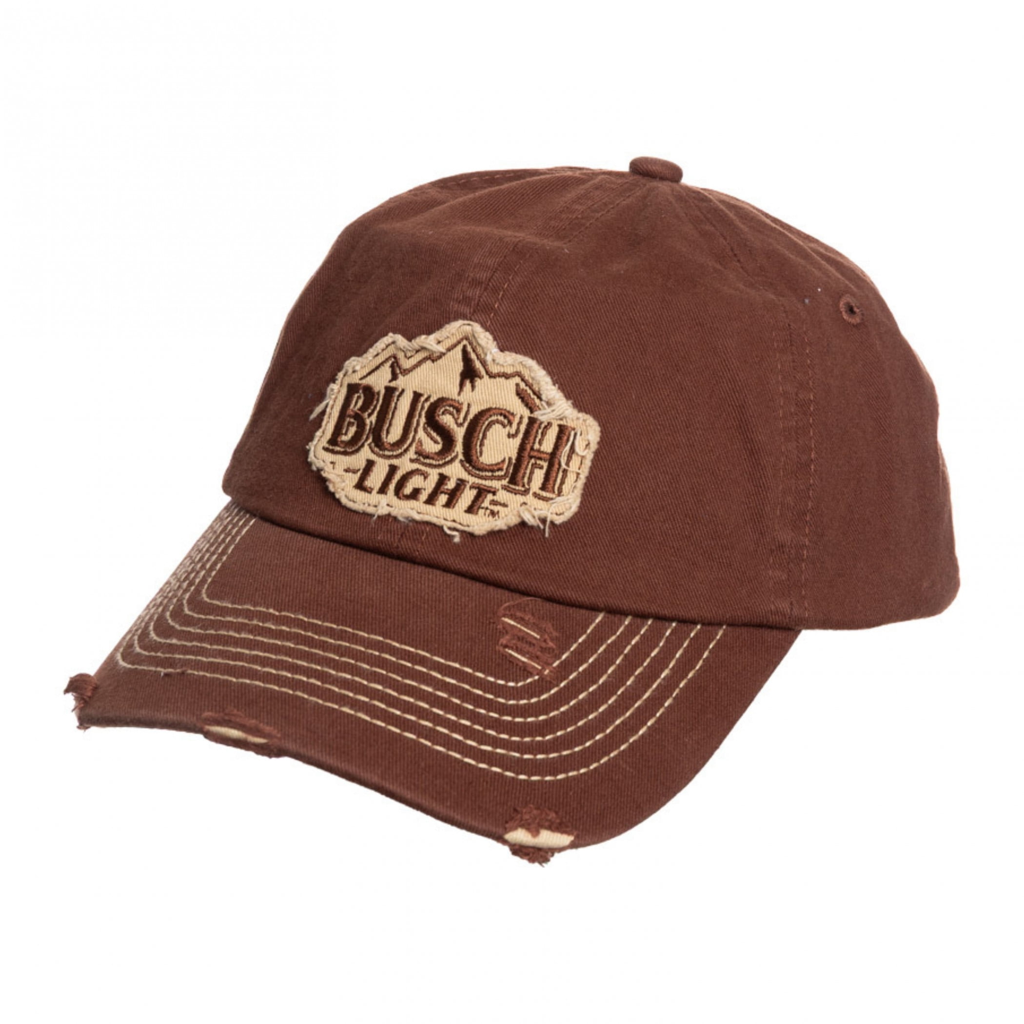 Busch Light Logo Distressed Brown Colorway Adjustable Hat - Walmart.com