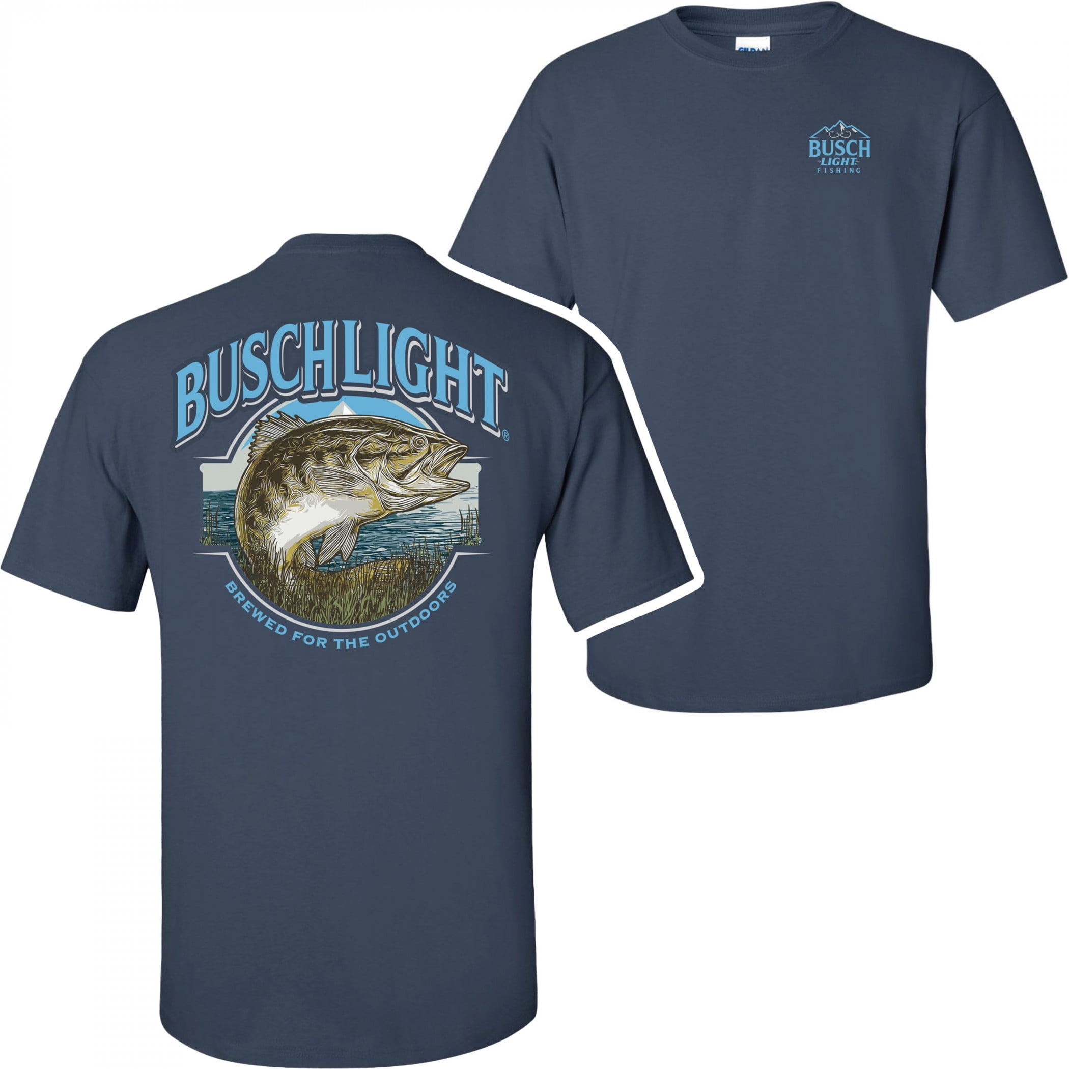 Busch Light Out Fishing Navy Colorway Front and Back Print T-Shirt ...