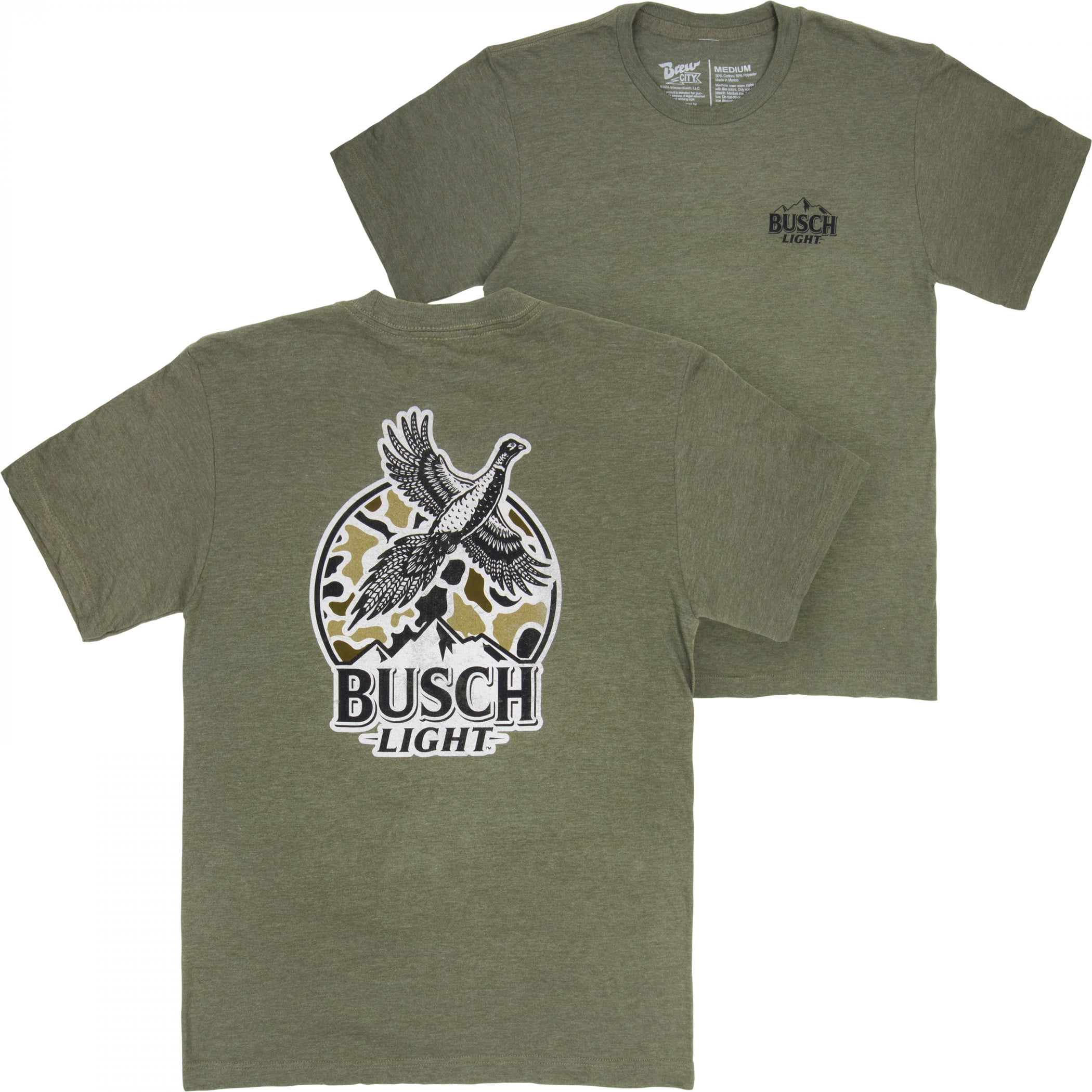 Busch Light Pheasant Hunting Camo Logo Forest Green T-Shirt-3XLarge ...