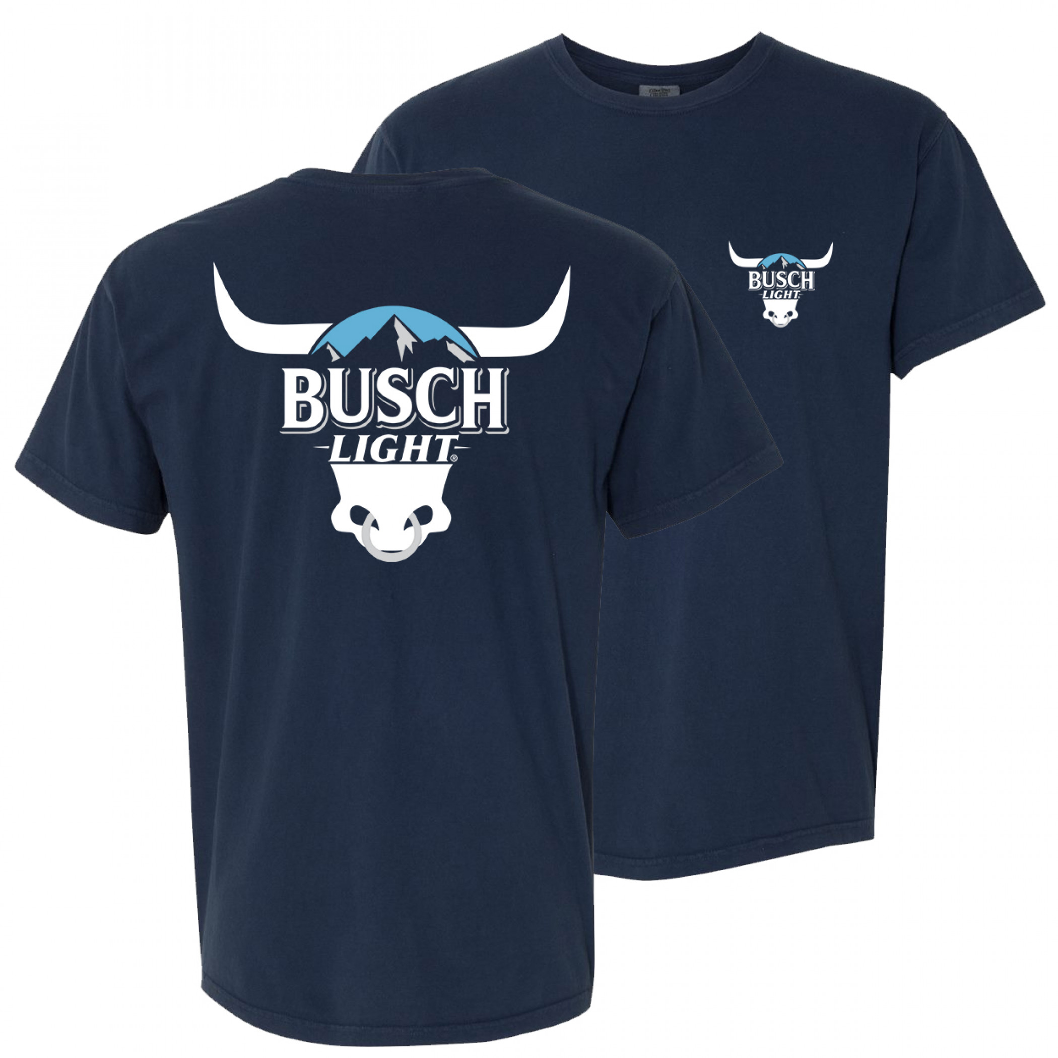Busch Rodeo Bull Horns Navy Blue T-Shirt, beer shirt, gift for drinking ...