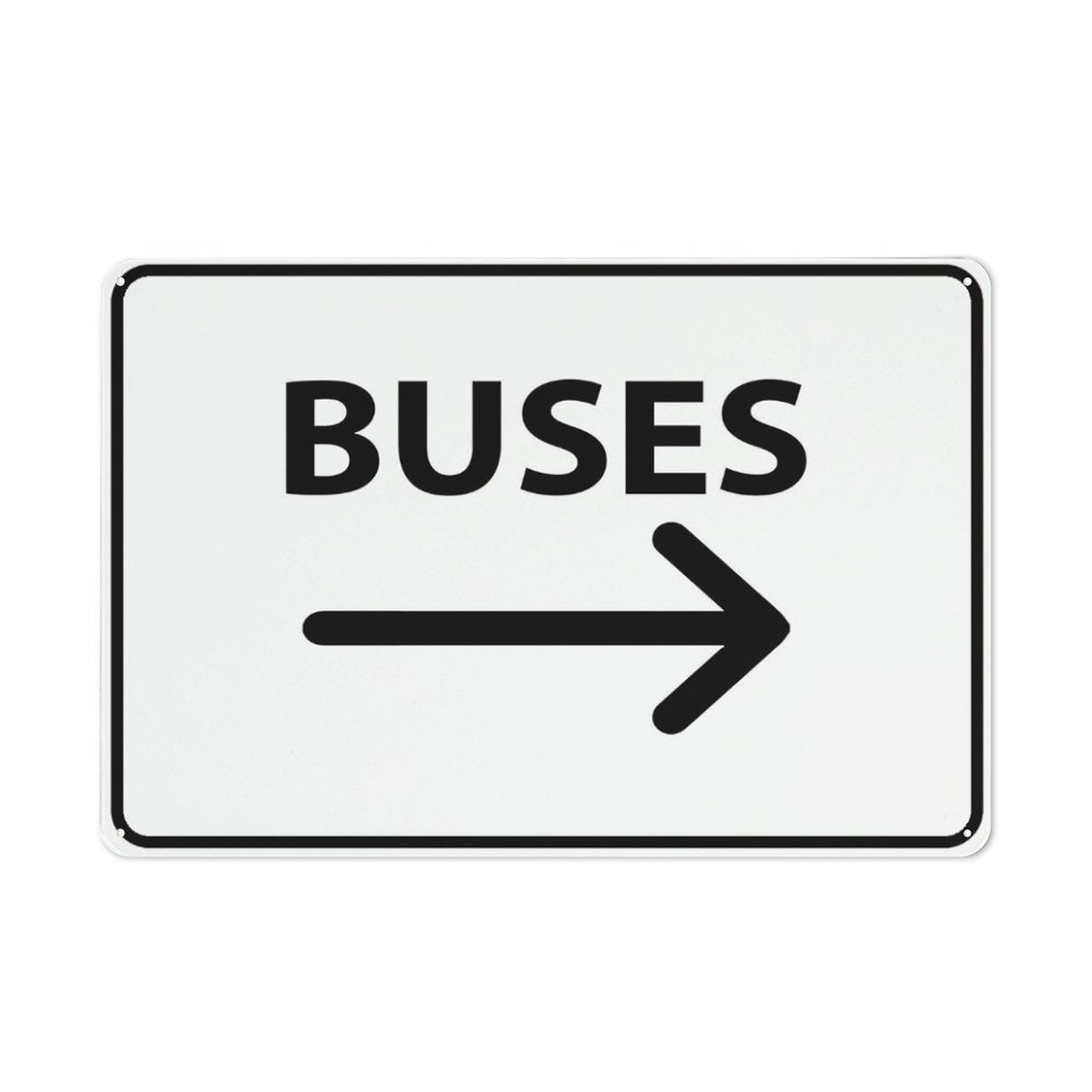 Buses (Right Arrow) Sign Outdoor Metal Sign - 12 X 8 Metal Signs For ...