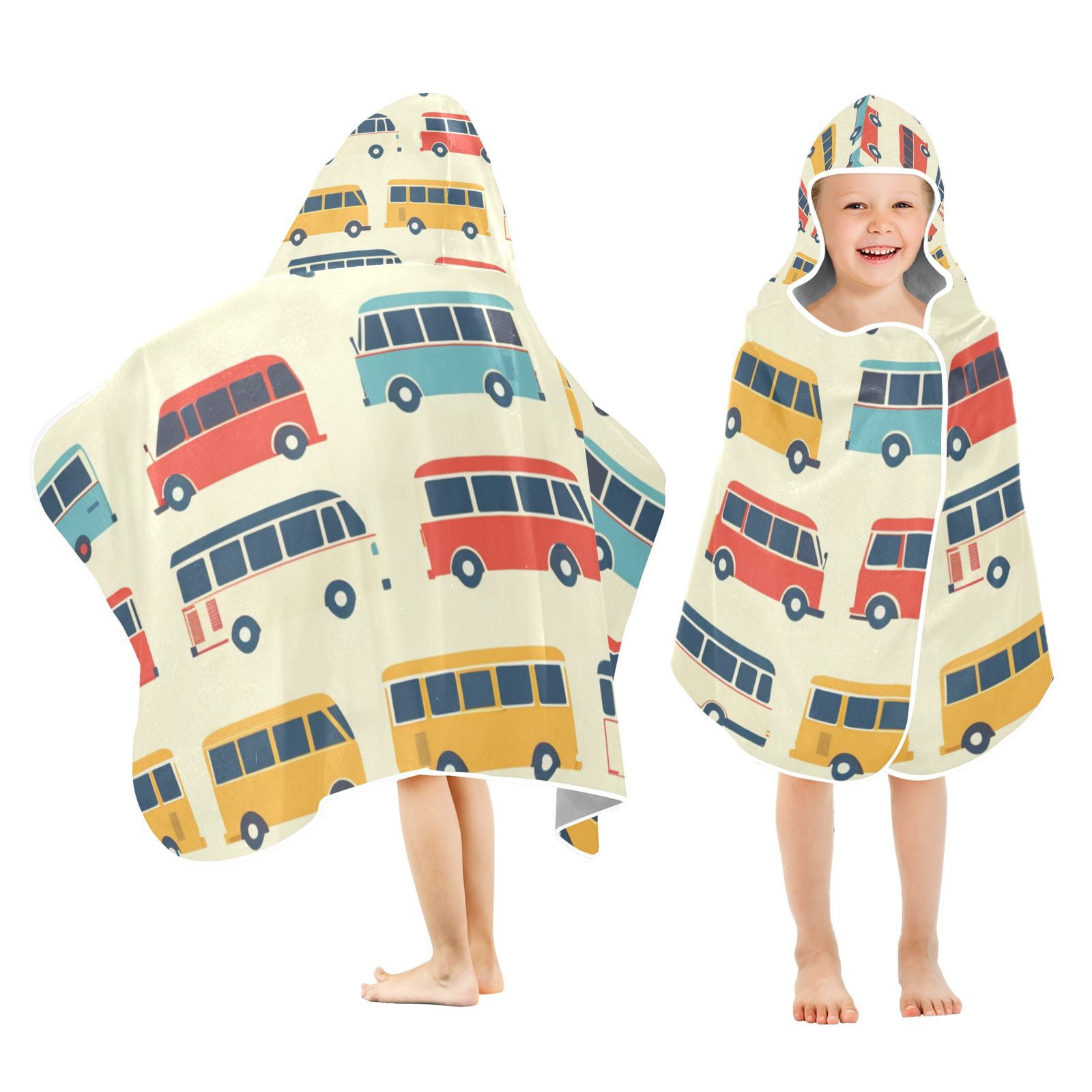 Buses Vehicle Kid Bath Towels Bath Beach Towel Super Soft and Absorbent ...