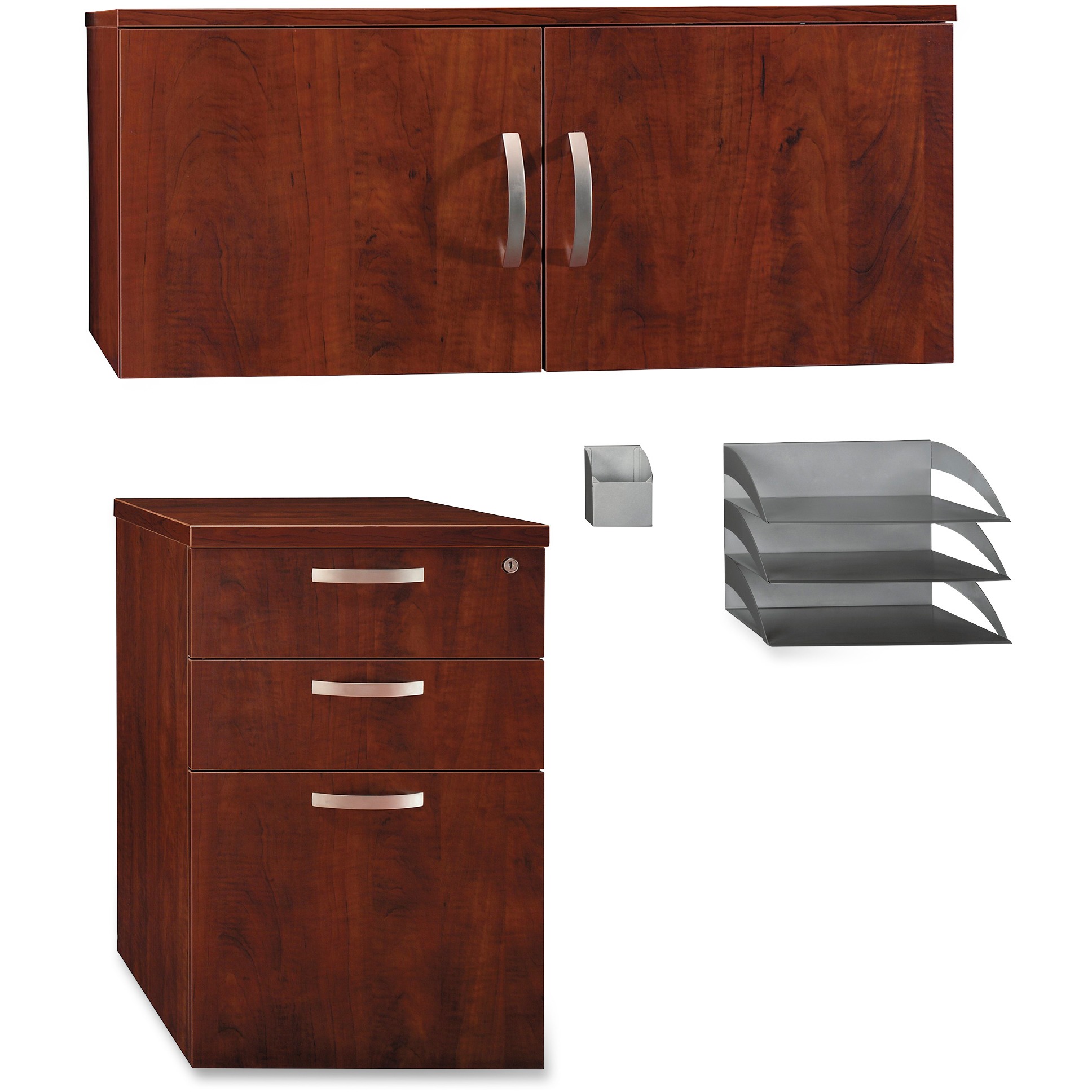 Bush 3 Drawers Vertical Lockable Filing Cabinet, Cherry - Walmart.com