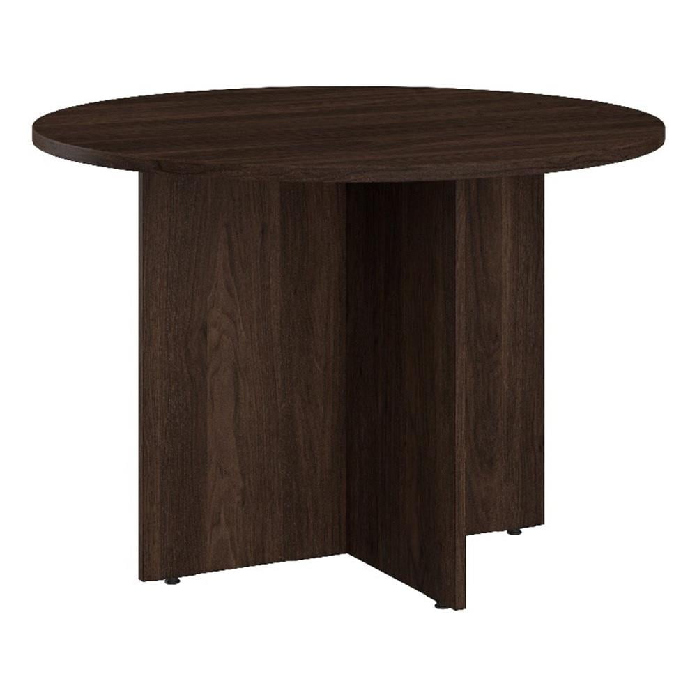 Bush Business 42W Round Conference Table in Black Walnut - Engineered ...