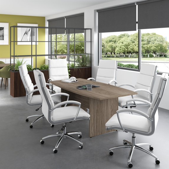 Bush Business 72W Boat Shaped Conference Table in Hickory - Engineered ...